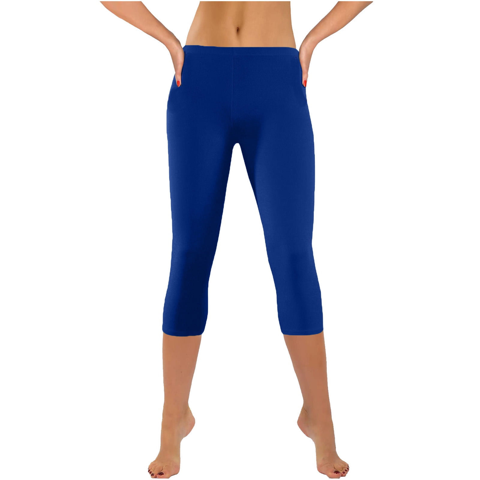 Titcea Womens Yoga Pants Elastic High Waist Solid Color Stretch Slim ...