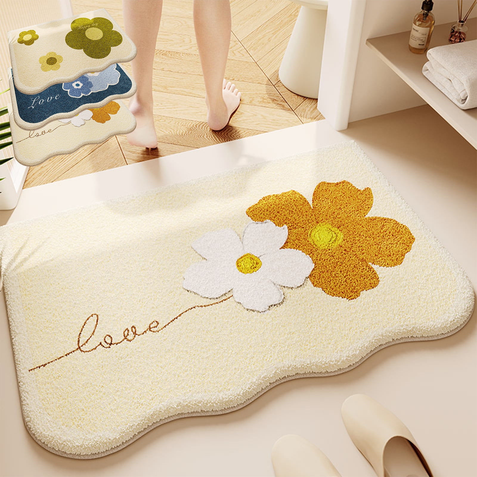 Clearance Today Sales! Creamy Style Imitation Sheep's Wool Entrance Mat ...