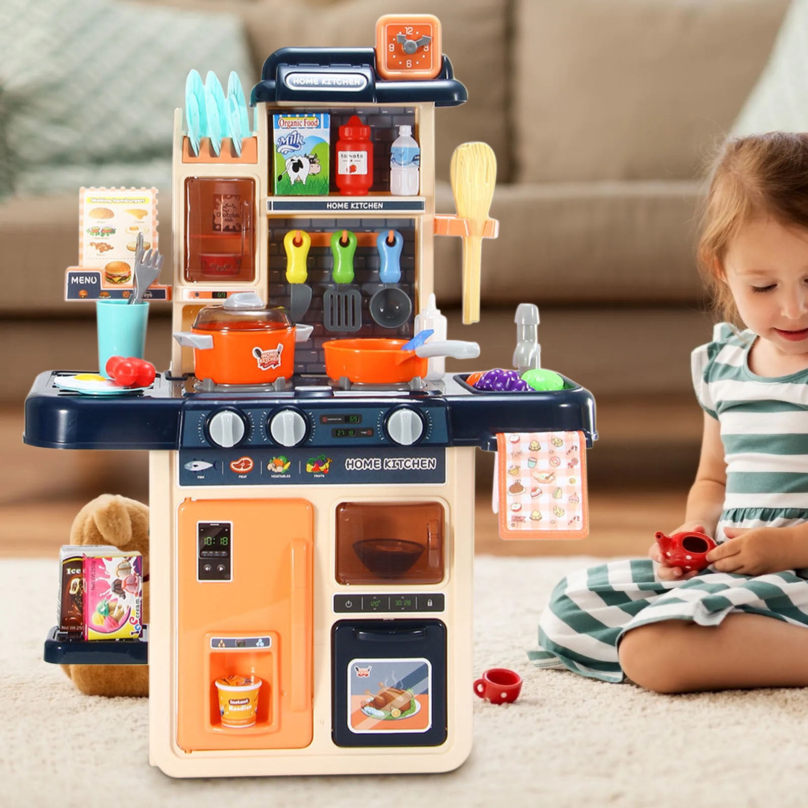 Clearance! Toy Kitchen Set for Toddlers 3-5 Kids Mini Kitchen Play Set ...