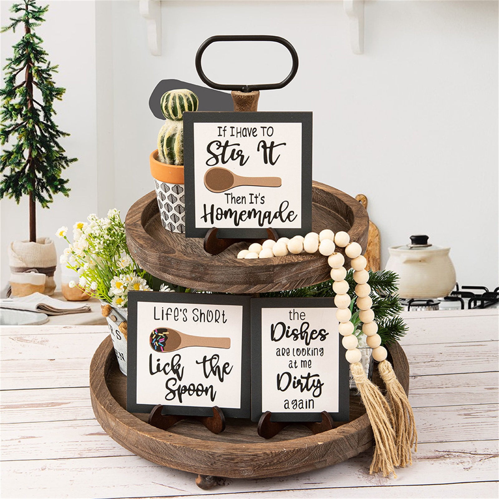 Clearance Tray Decoration under $10 Farmhouse Decor for Tiered Tray ...