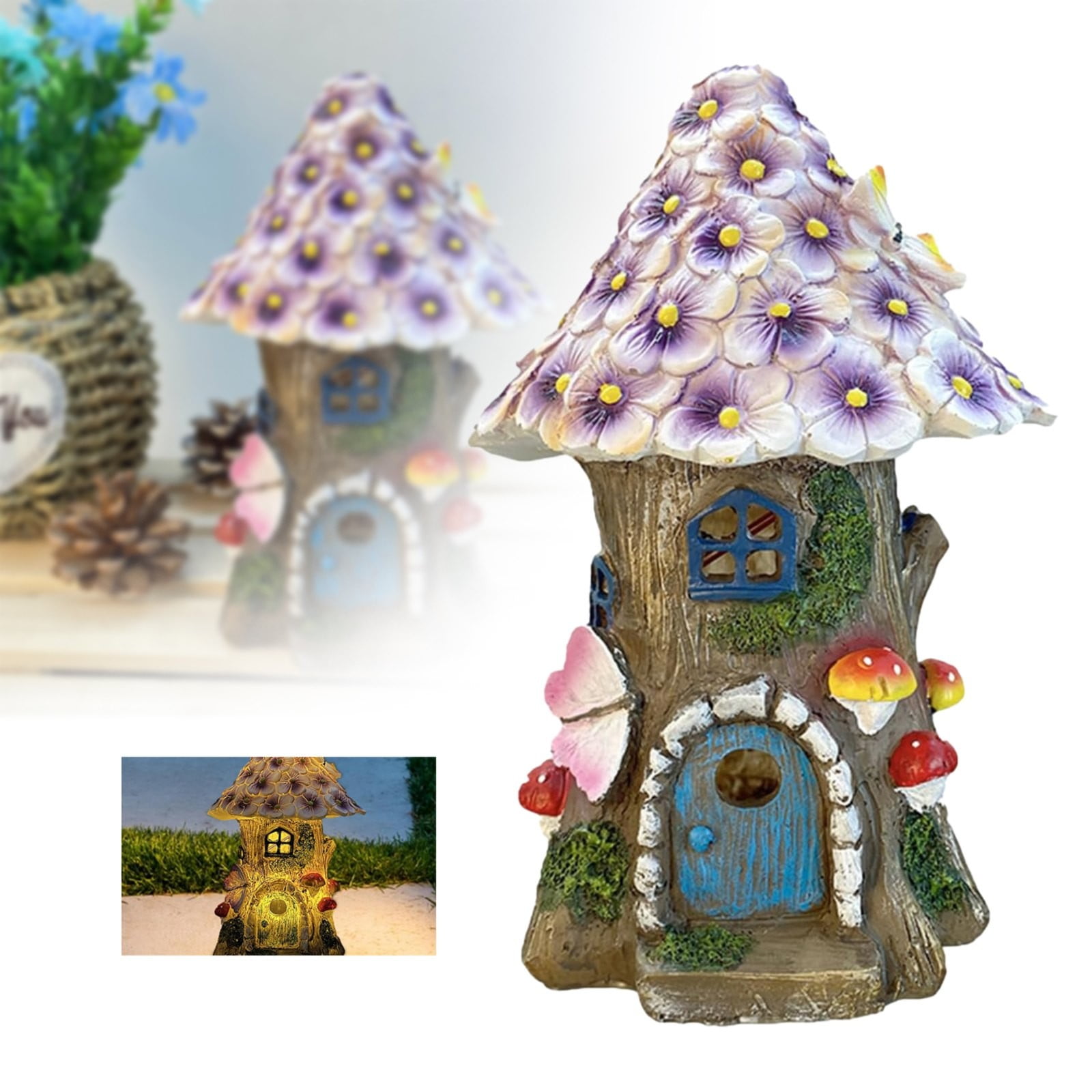 Clearance Solar Fairy Cute Garden House Fairy Garden Fairy House Large ...