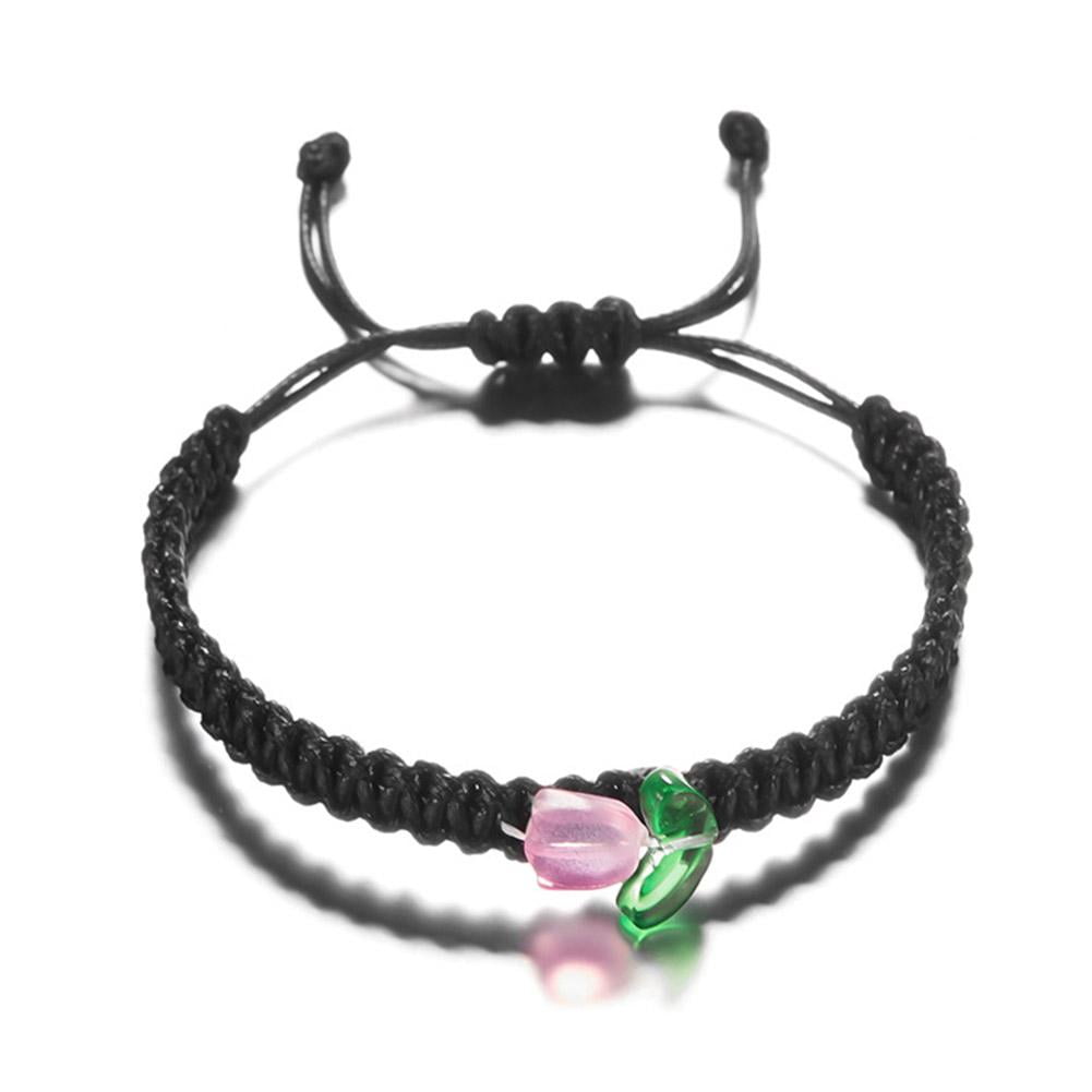 Clearance! Tulip Flower Braided String Bracelets,Cute Bangle Bracelets ...