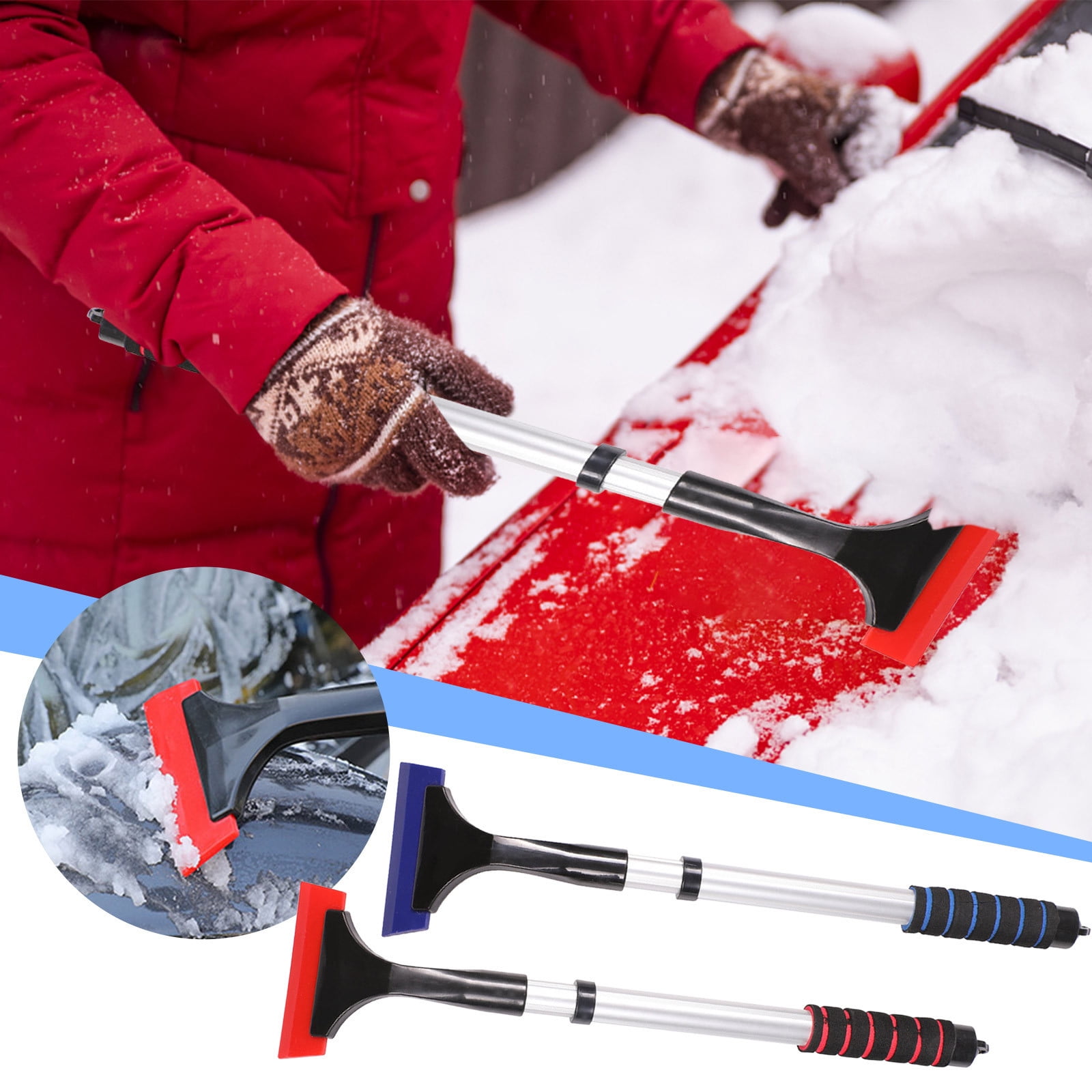 Clearance!Tupukom 24.8" Extendable Car Snow Brush with Squeegee & Ice ...
