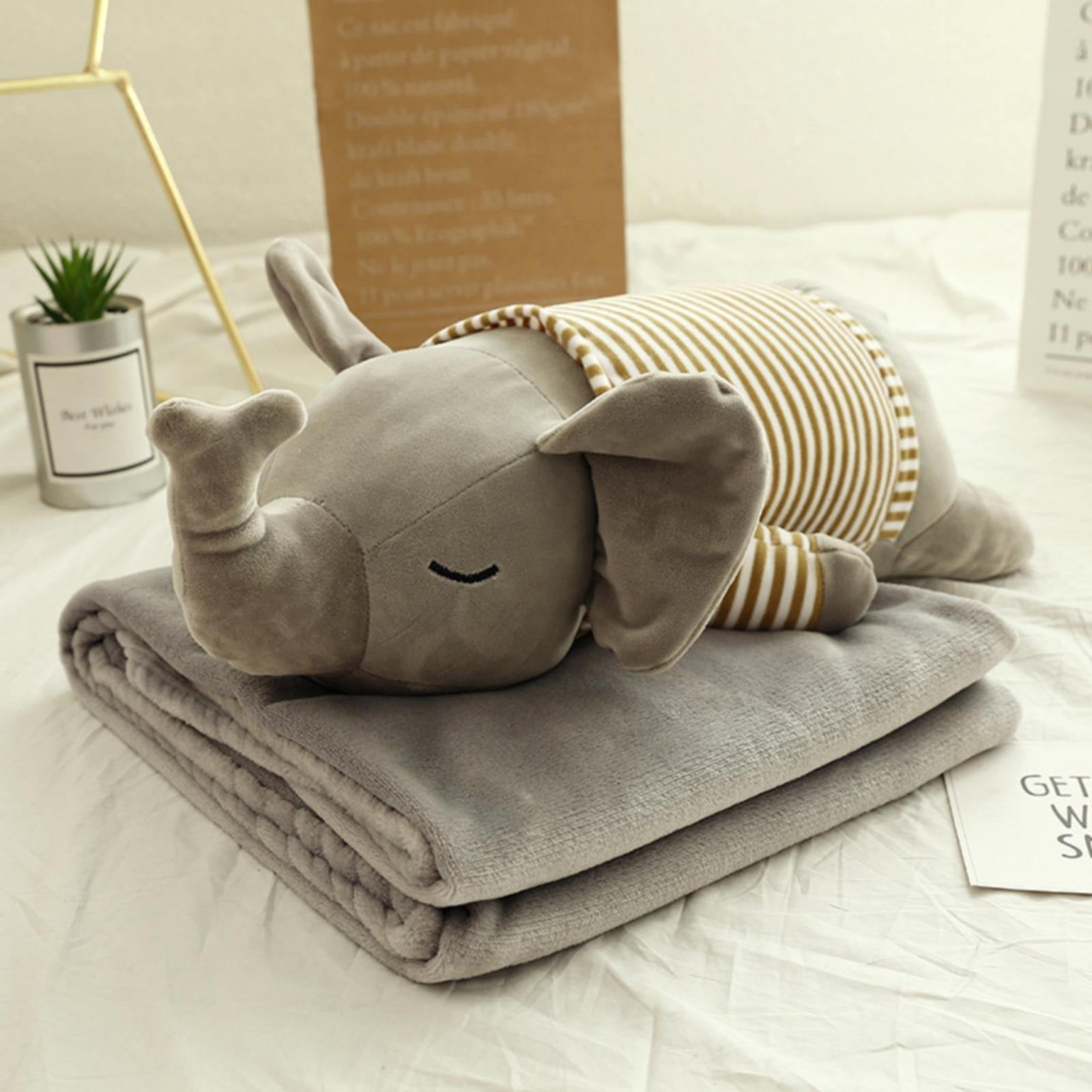 Clearance Two In One Cartoon Animal Pillow With Built In Blanket Dual ...