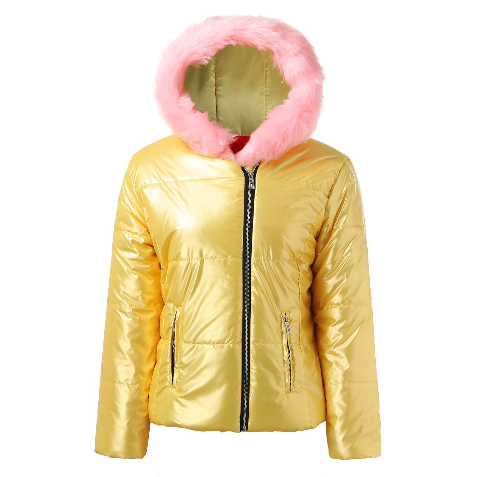 Clearance!Ukumplol Puffer Jacket Womens Shiny Coat Autumn and Winter ...