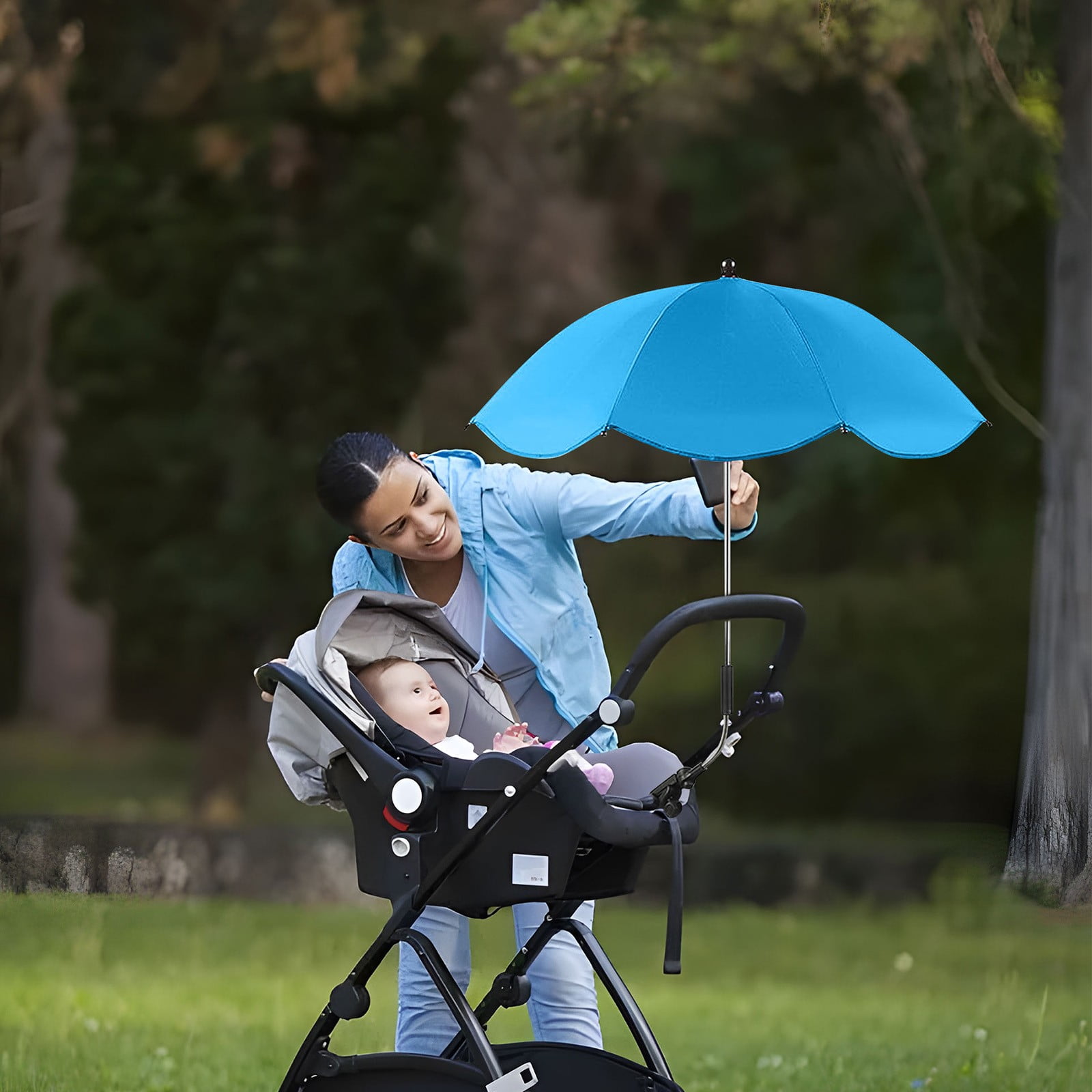 Savings Umbrella for Stroller with Clamp,Baby Stroller Parasol,26in ...