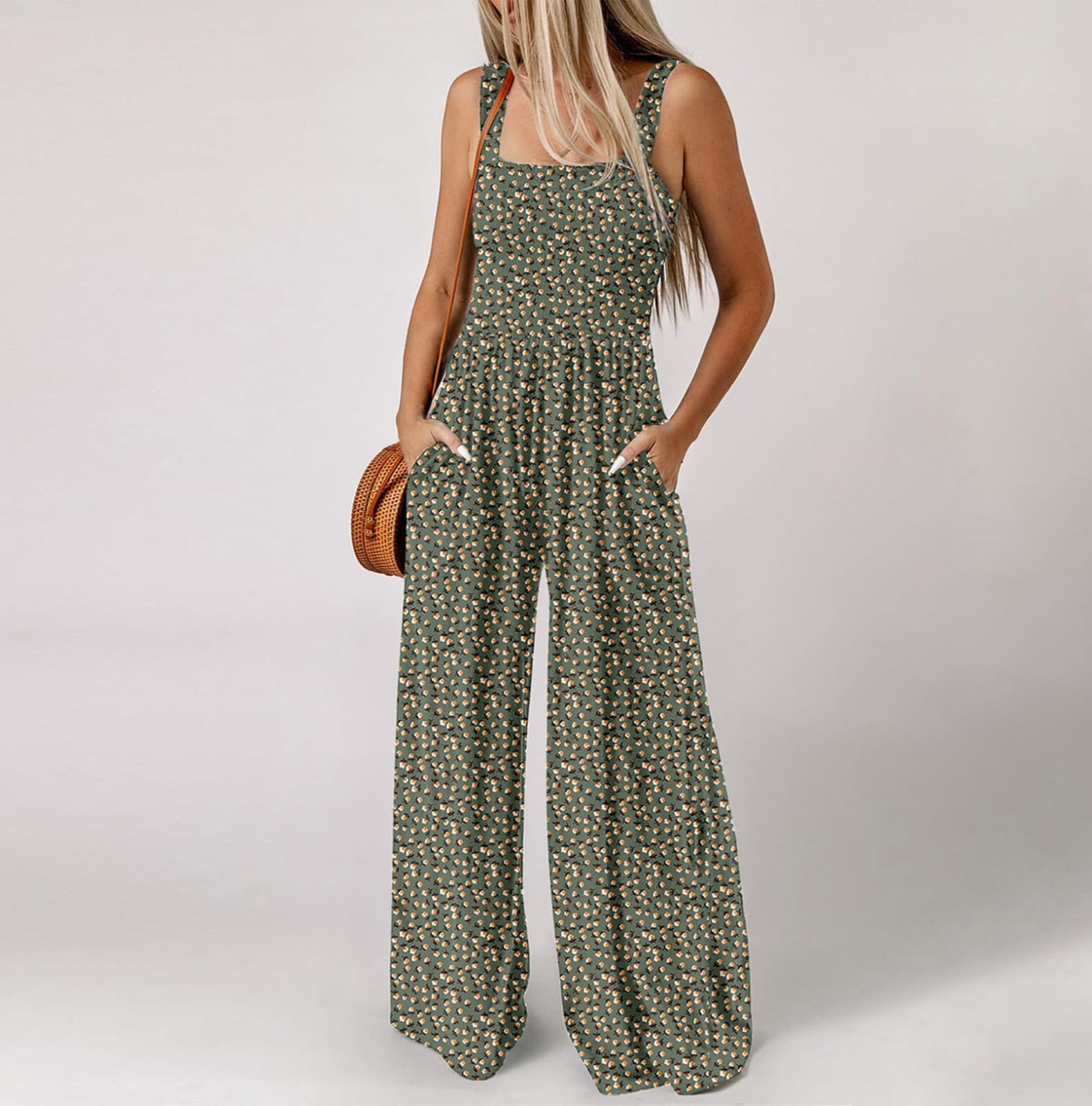 Umbreon Army Green Jumpsuits for Women Casual Loose Overalls Sleeve ...