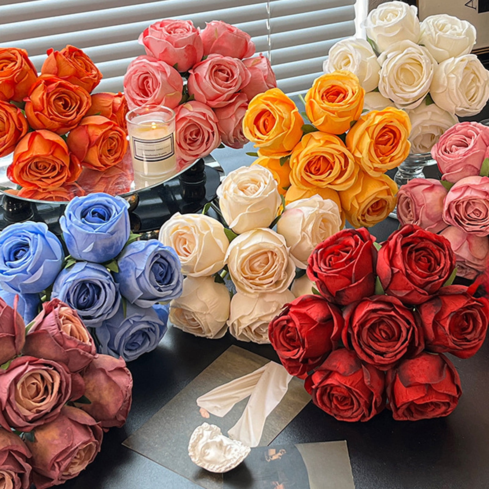 Clearance Under $1 Boovnll Artificial Flowers, Lifelike Artificial Silk ...