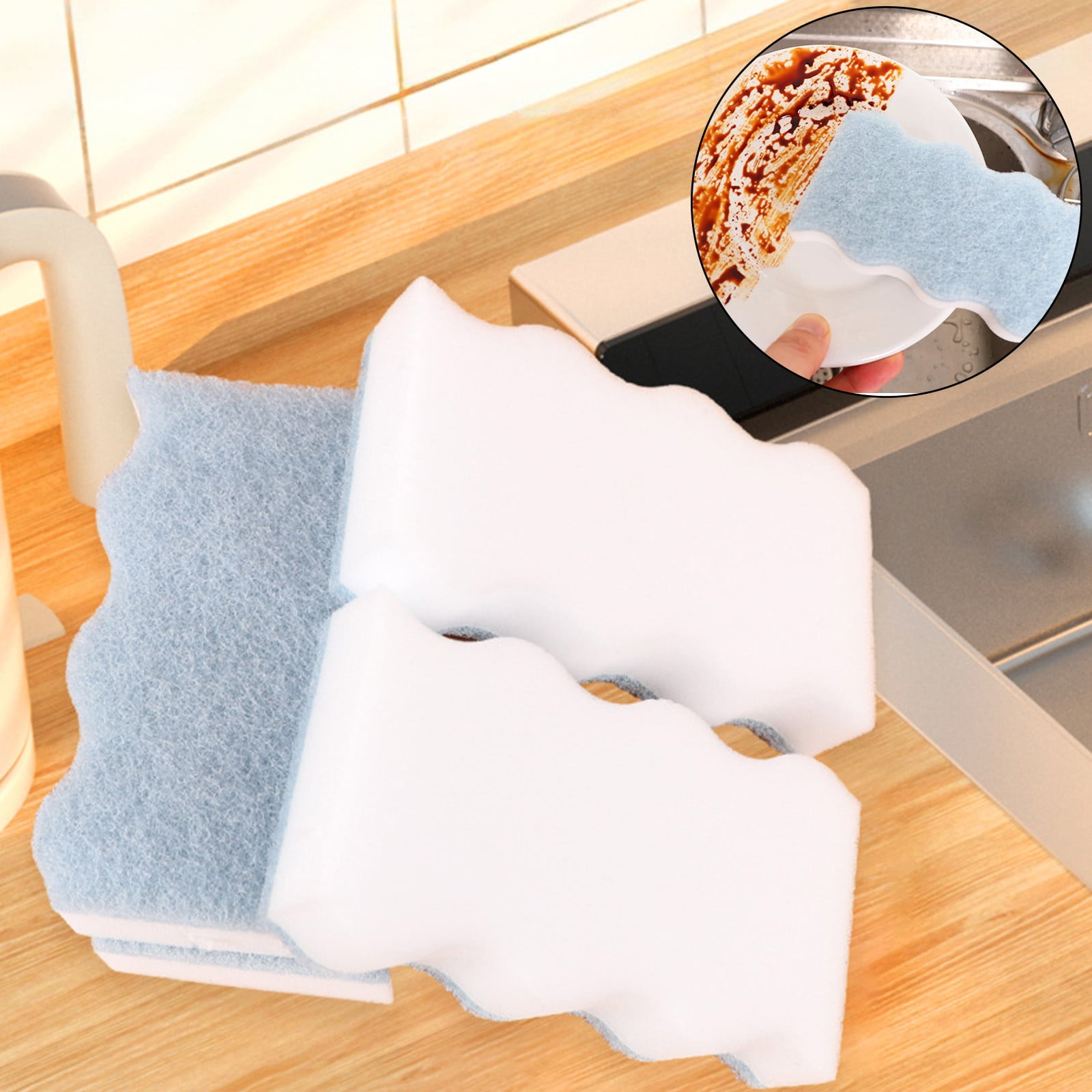Clearance Under $1 Boovnll Sponges, Natural Wood Pulp Kitchen Non ...