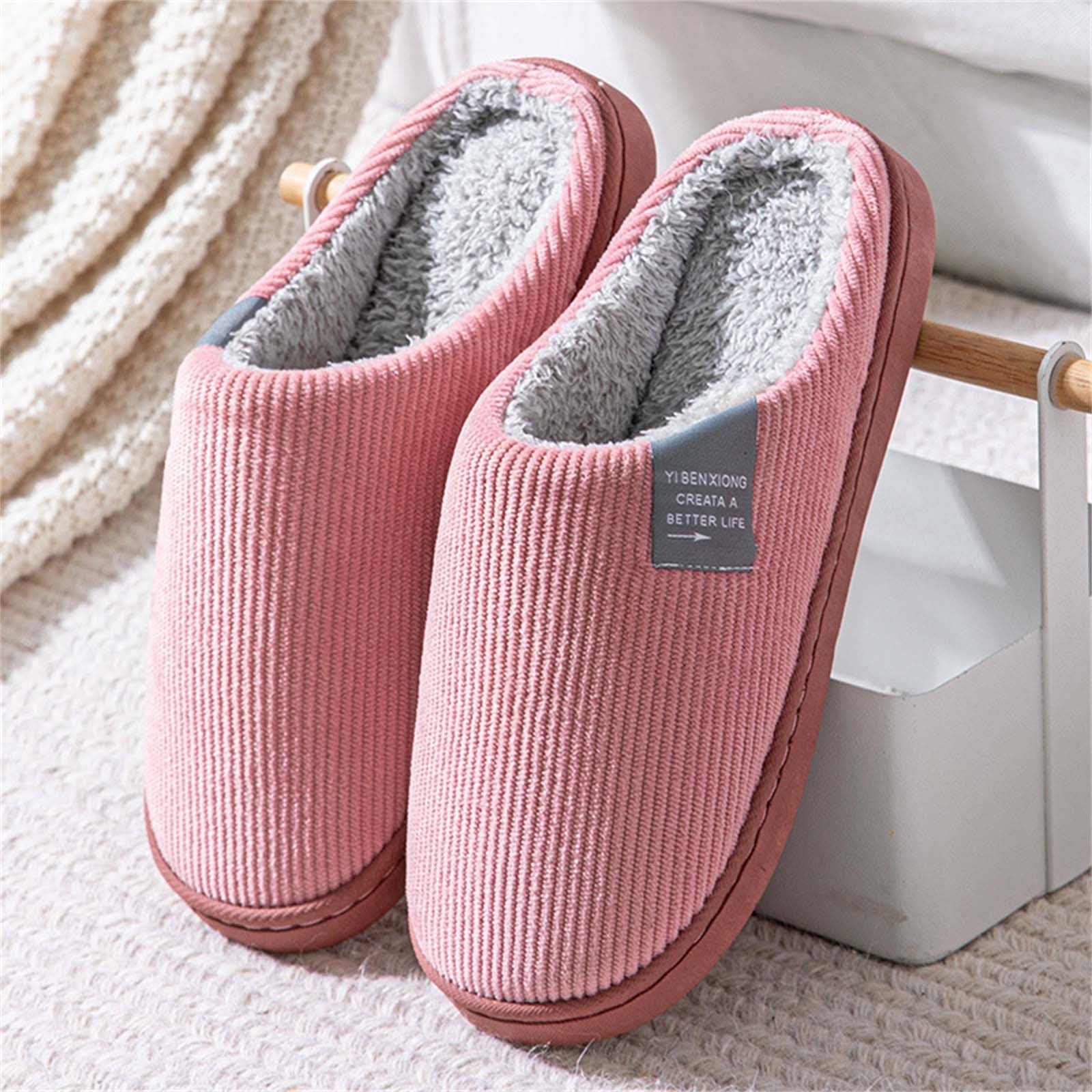 EGNMCR Cotton Slippers, Indoor Home Shoes, Warm and Washable ...