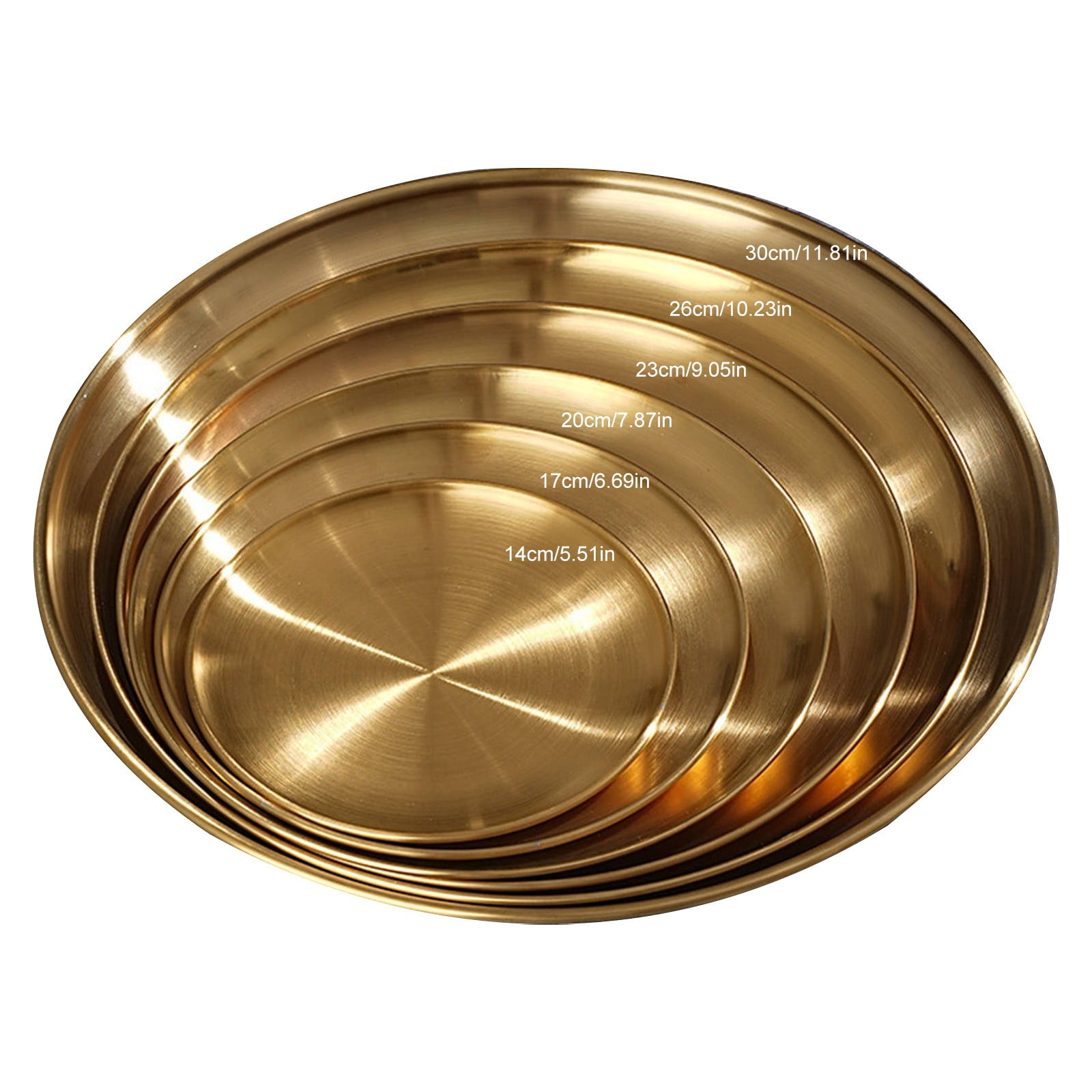 Clearance Under $10.00 1*Stainless Steel Round Plate-(Stainless Steel Plate Gold Sanded 30Cm 304 ...