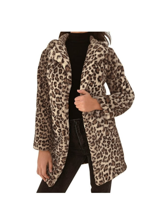 Plus Size Leopard Coat