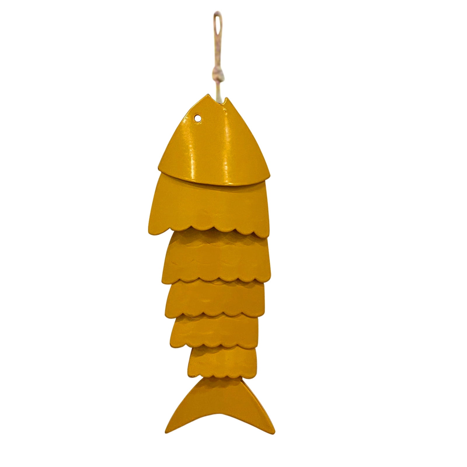 Clearance Under 10$ [Colored Metal Koi Fish Wind Chime Yellow]-Colored ...