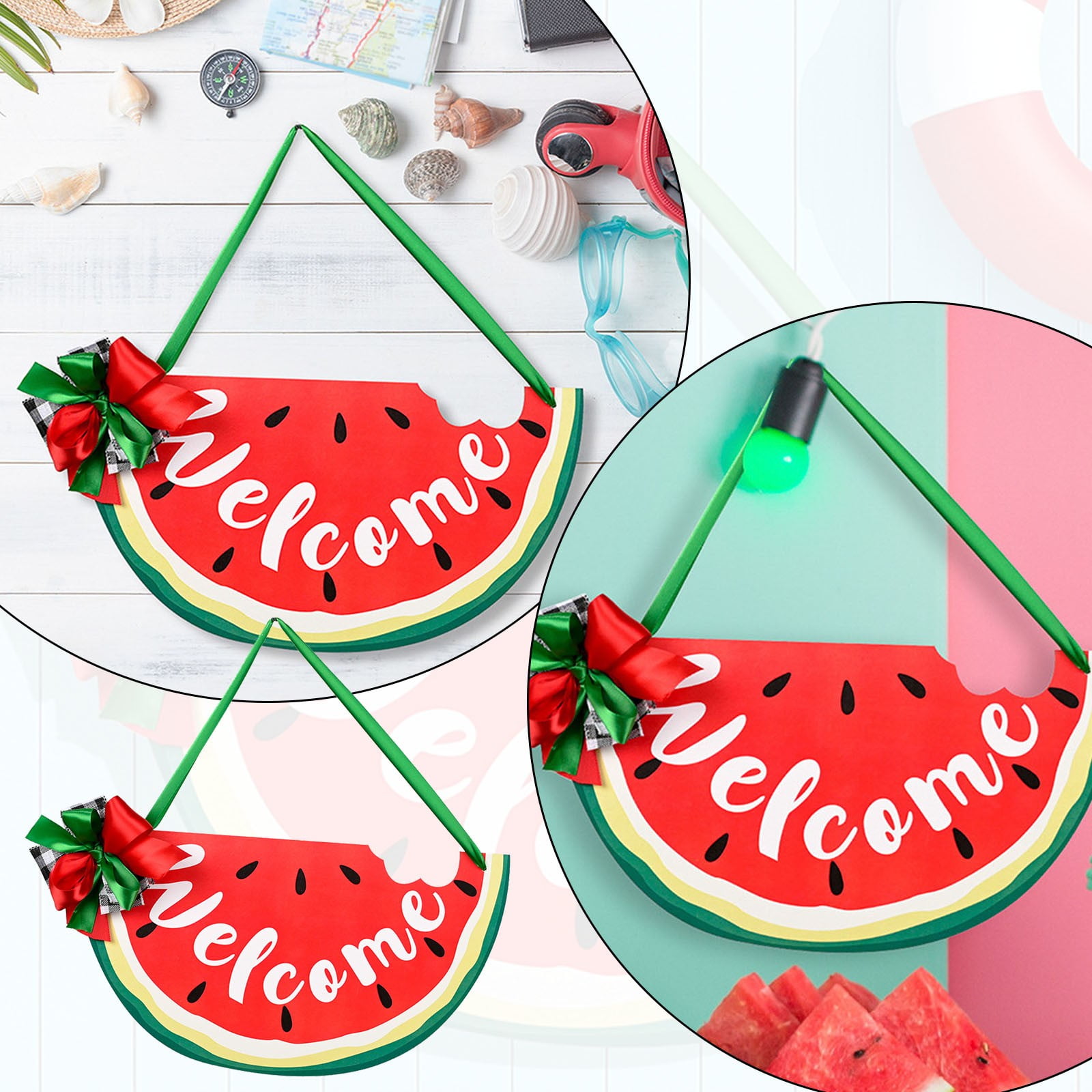 Clearance Under $10 Welcome Watermelon Door Plate Semicircular Round ...