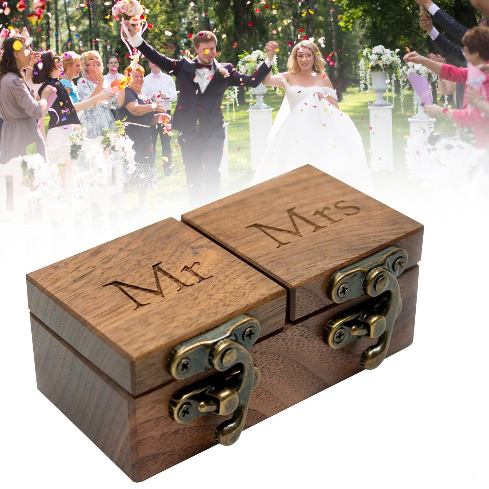 Clearance Under $11.49 Wooden Ring Box for Wedding Rings, Engraved ...