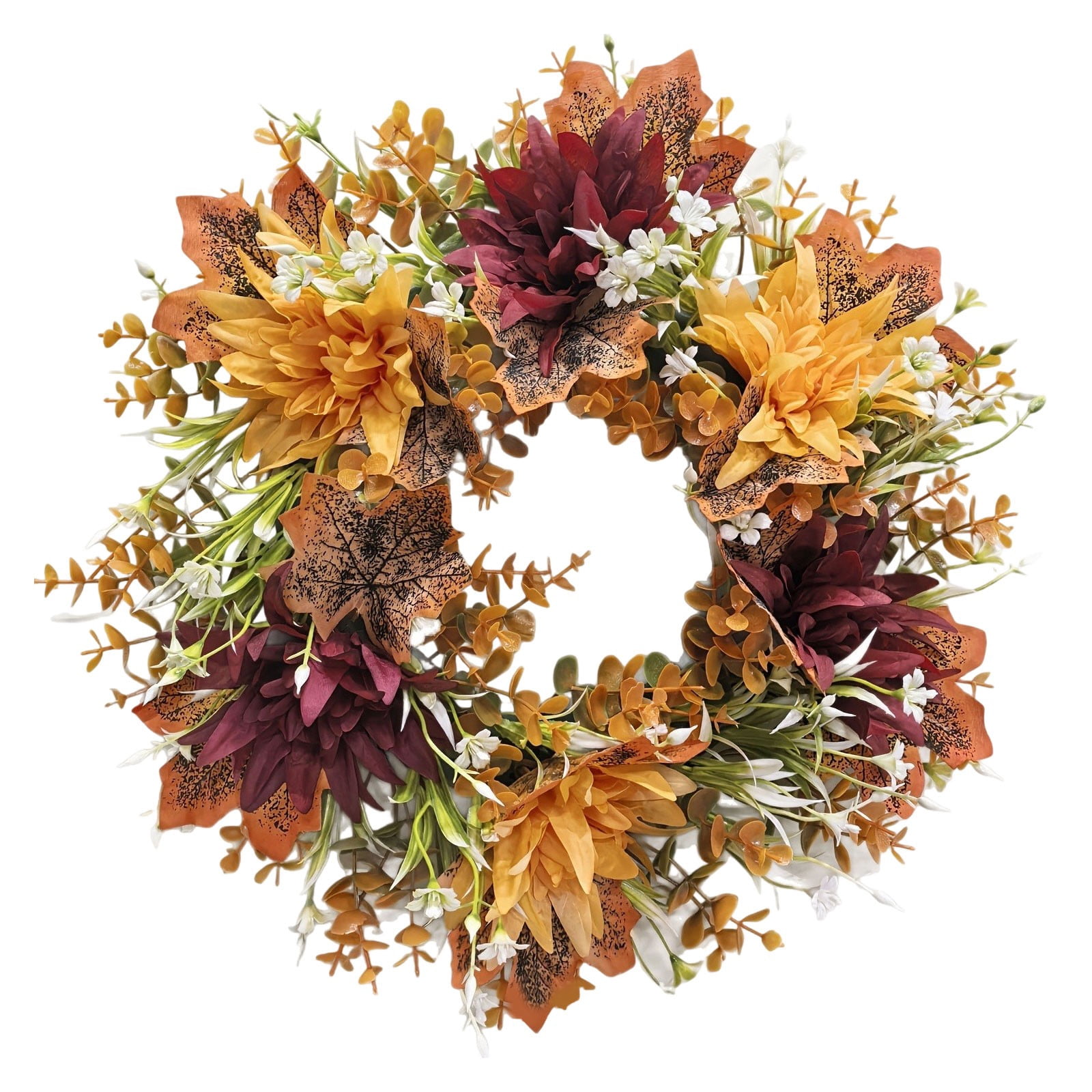 Clearance Under $5.59! Artificial Fall Wreath with Orange Branches and ...