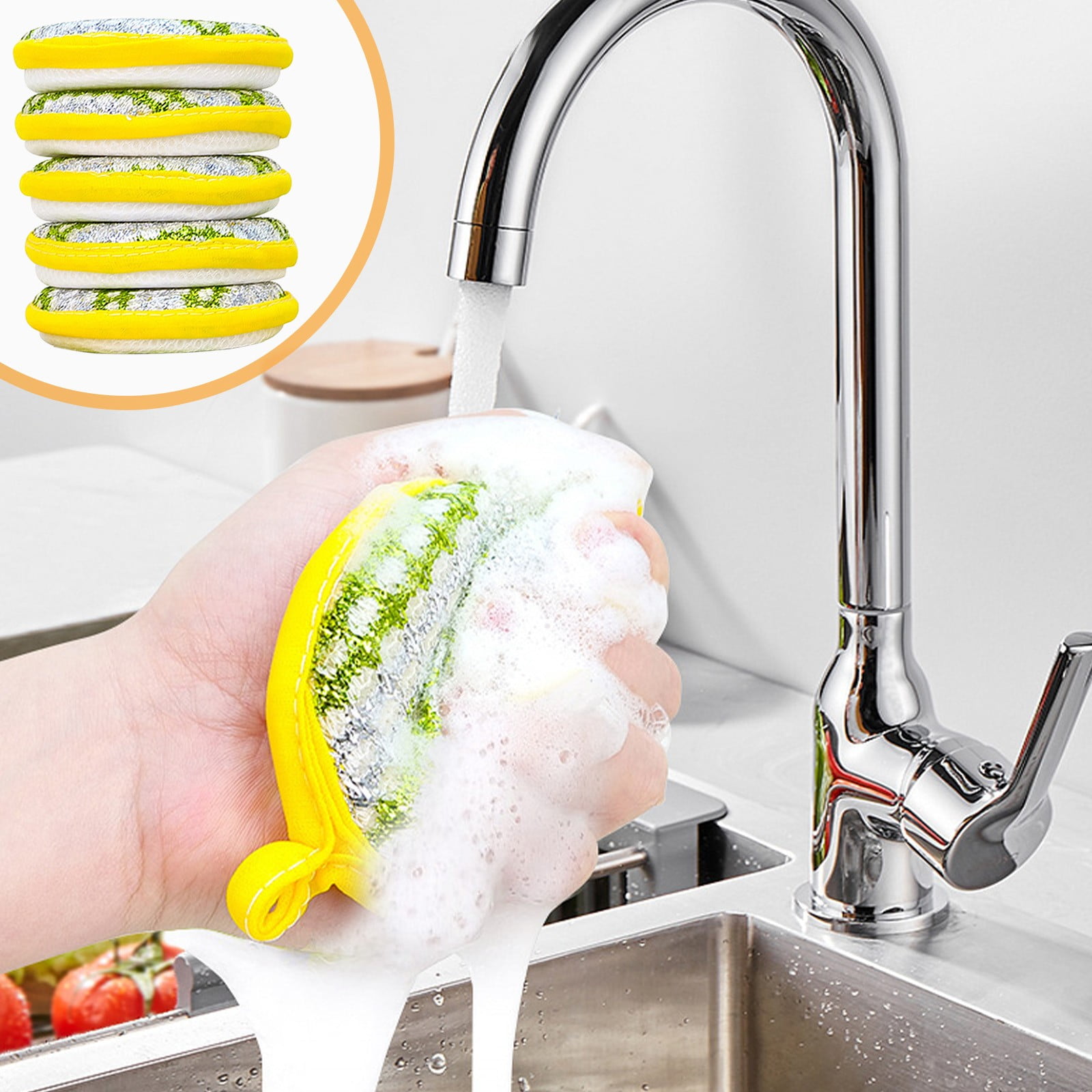 Clearance Under $5 Boovnll 5Pcs Sponges, Double Sided Decontamination ...