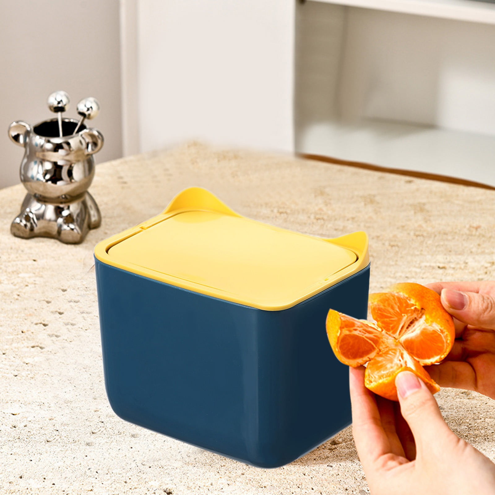 Clearance Under $5 Boovnll Small Trash Can, Plastic Desktop Trash Can ...