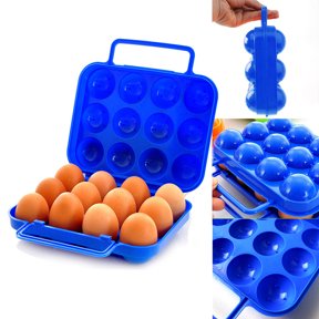 Clear Plastic Egg Carton-12 Egg Holder Carrying Case with Handle ...