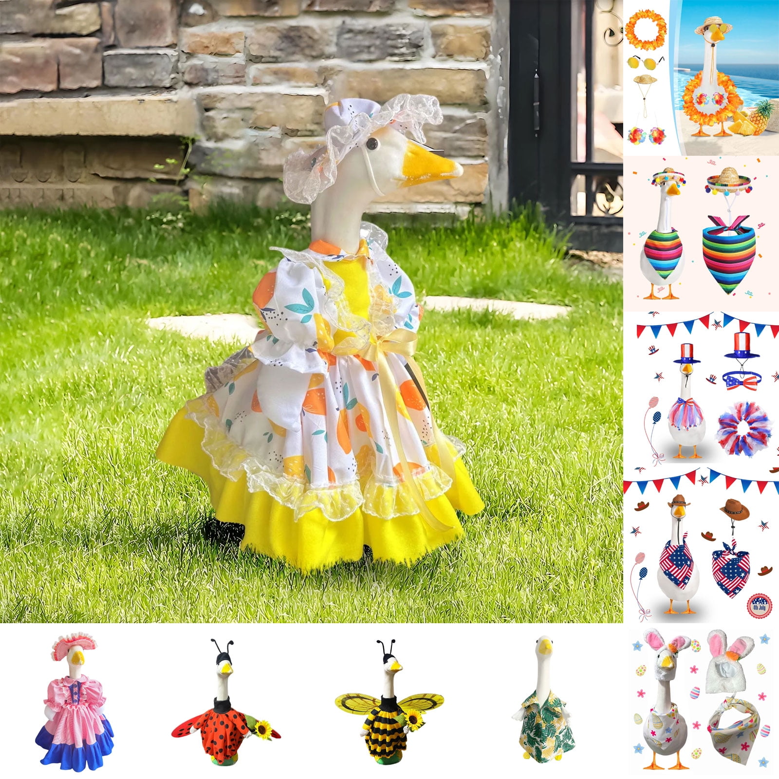 Clearance Under $5 GFHFHITJ Spring Porch Goose Clothes, 23 In 4th of ...