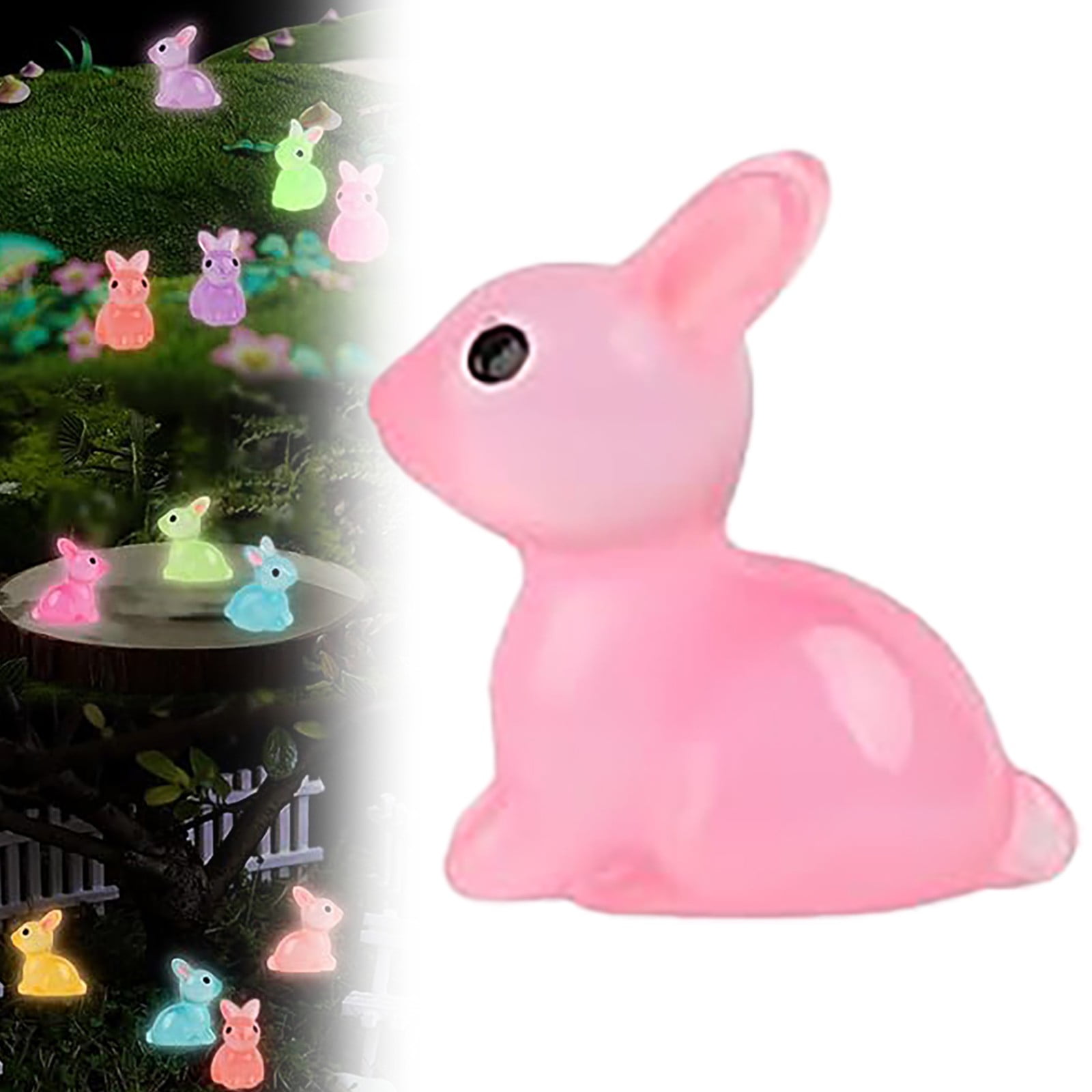 Clearance Under $5 Luminous Bunny B-Mini Glowing Rabbit Statue Light Up ...
