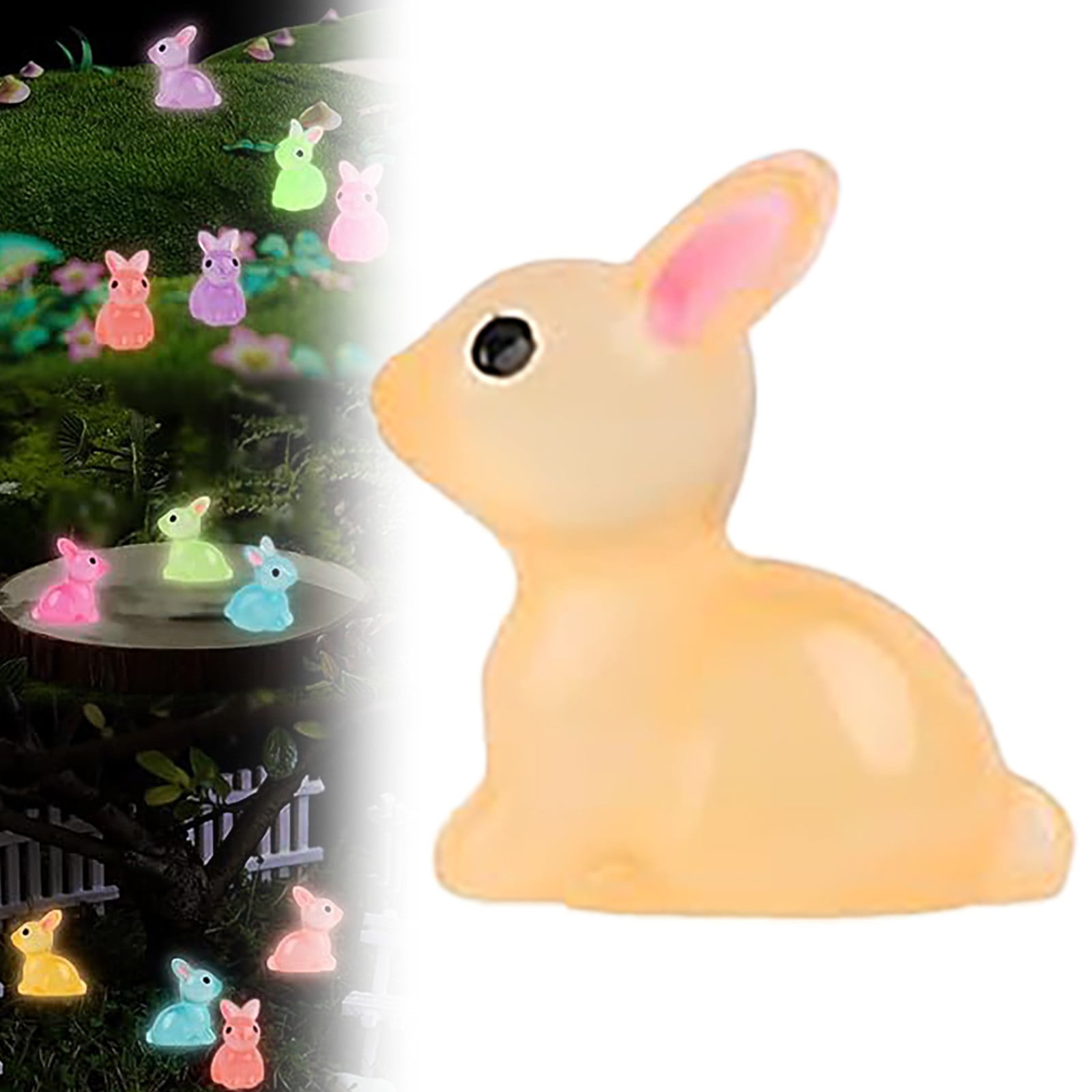Clearance Under $5 Luminous Bunny C-Mini Glowing Rabbit Statue Light Up ...