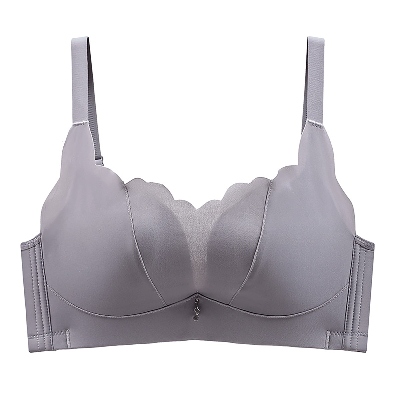 Miqool Wireless Bras for Women No Underwire Scalloped Push Up Bralettes ...