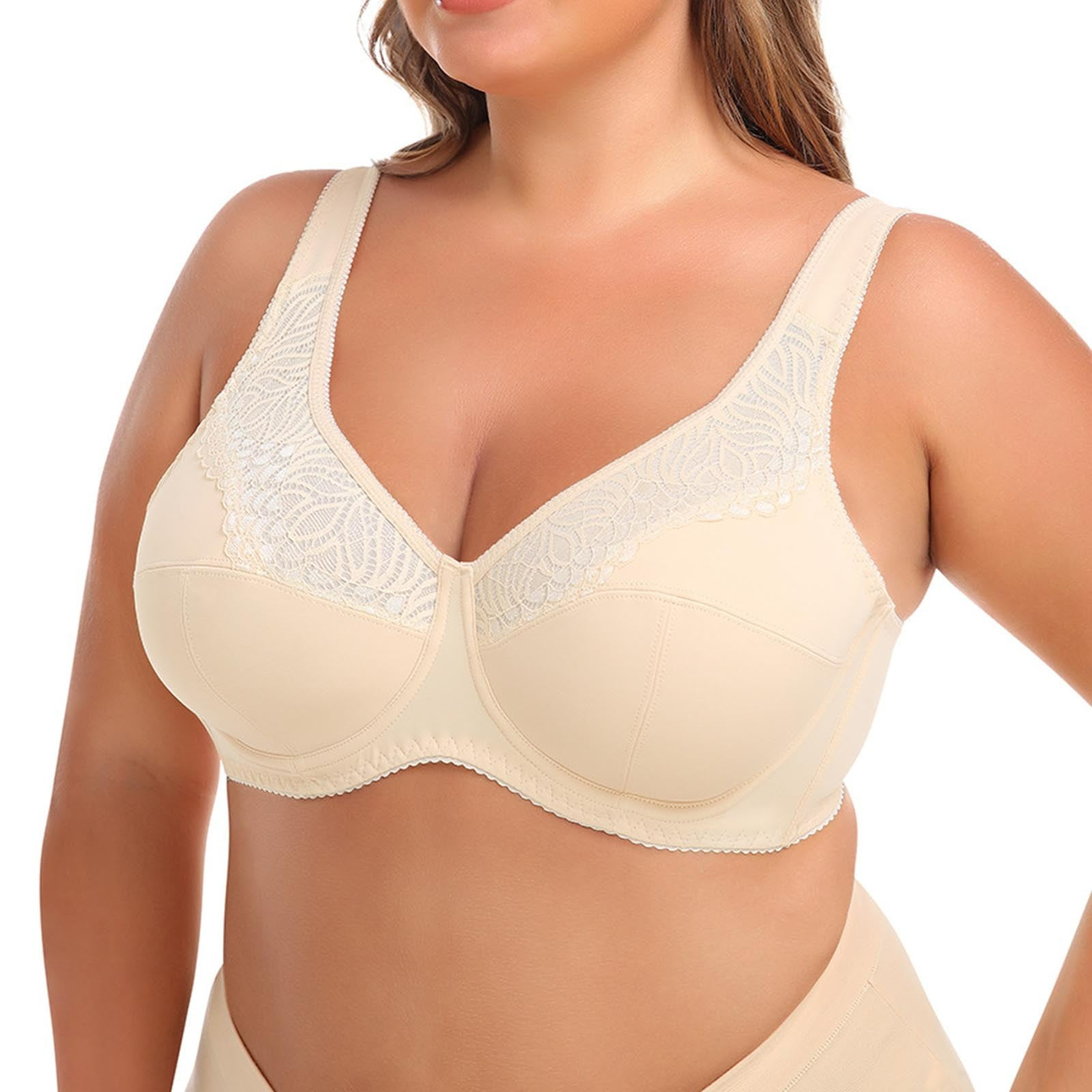 Miqool Women's Plus Size Minimizer Bras Full Coverage Underwire T-Shirt Bra Lifting and Support ...