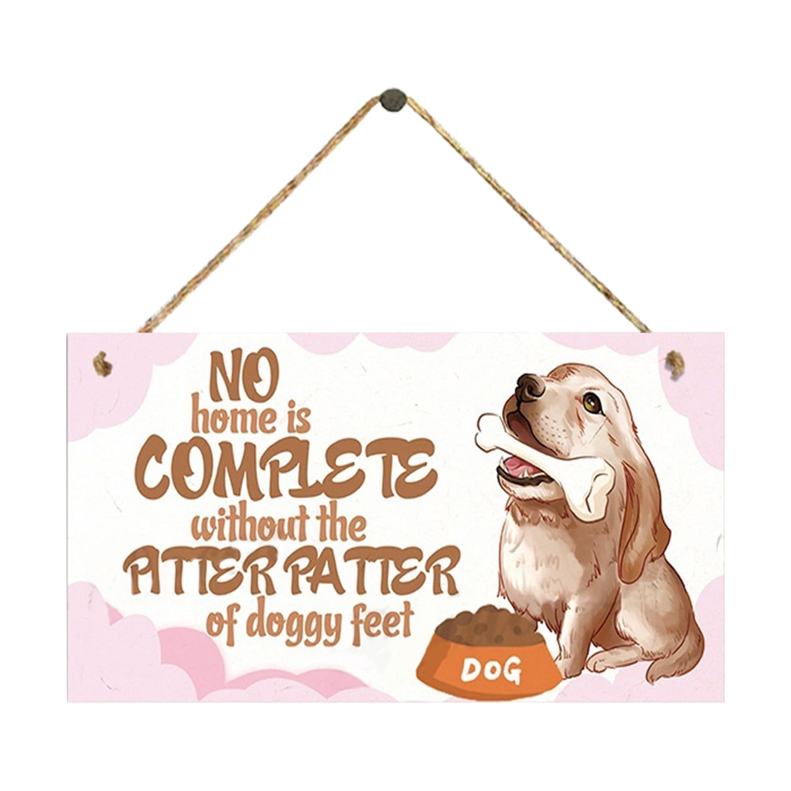 Clearance Under $5 Wooden Sign Dog Tag Rectangular Wood Decoration Pet ...
