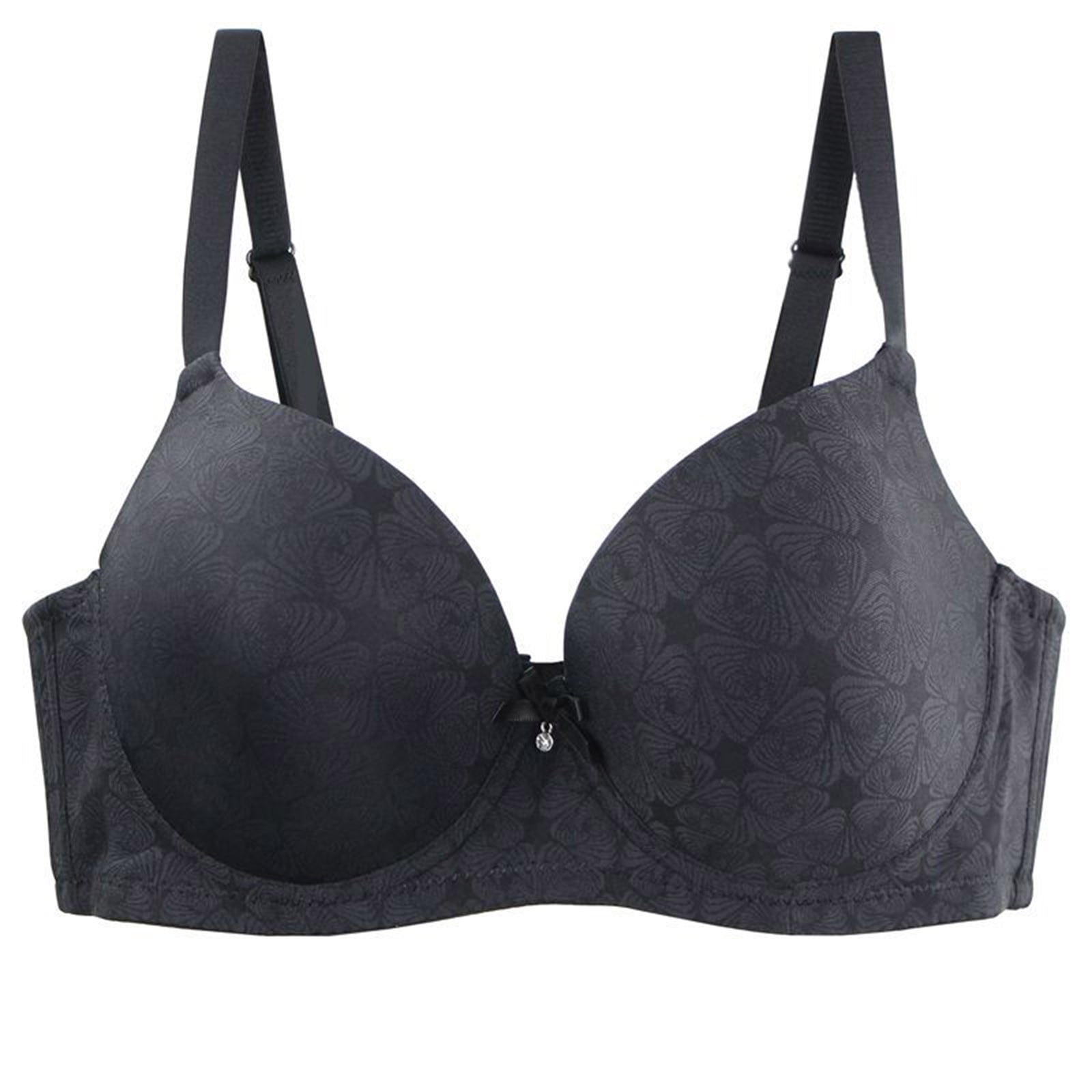 Clearance Under $5 Ynynloco Women's Plus Size Jacquard Bras Soft Thin ...