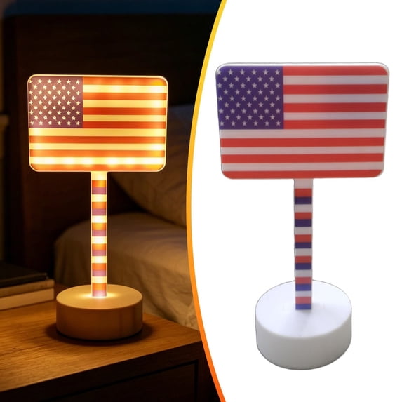 Clearance Under $7 Led Light Figurine American Flag Tabletop Light ...