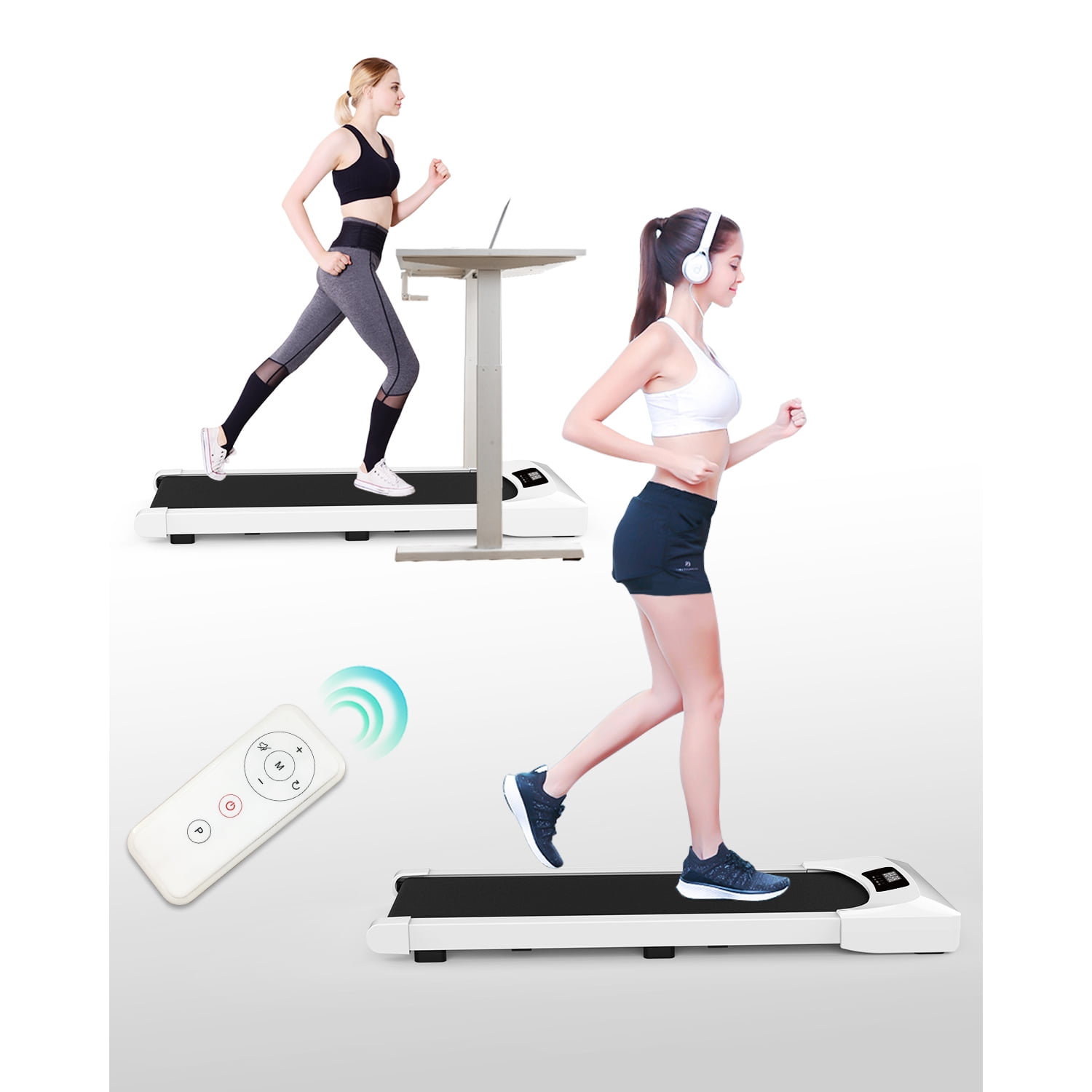 Under Desk Treadmill Walk Pad, Folding Treadmills with Desk Adjustable ...