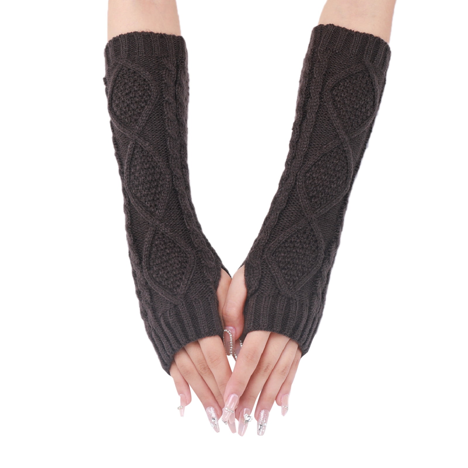 Clearance!Uooqdmx Fingerless Gloves Arm Warmers Winter Gloves for Women ...