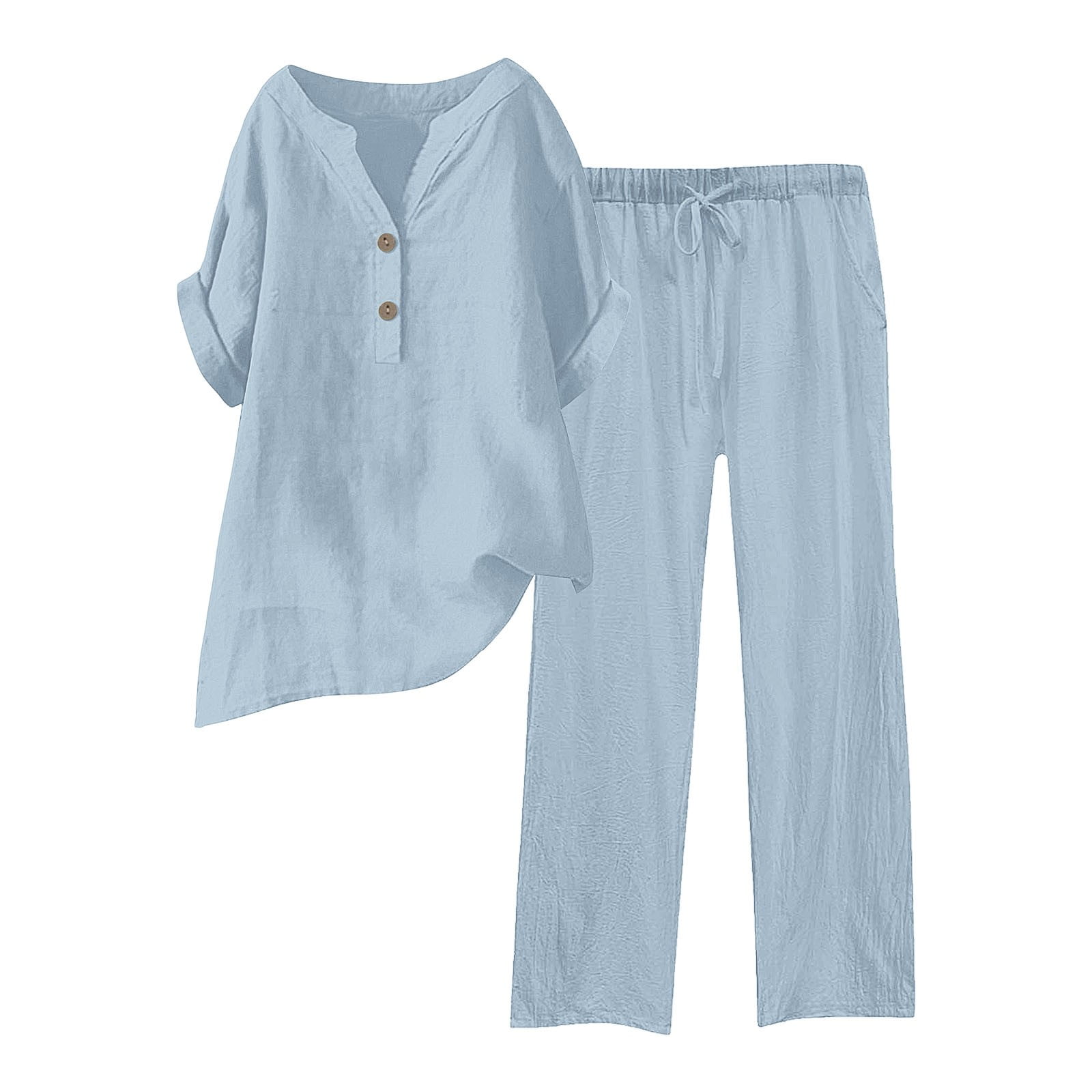 Uooqdmx Linen Sets for Women 2 Piece, Two Piece Sets for Women, Gauze ...