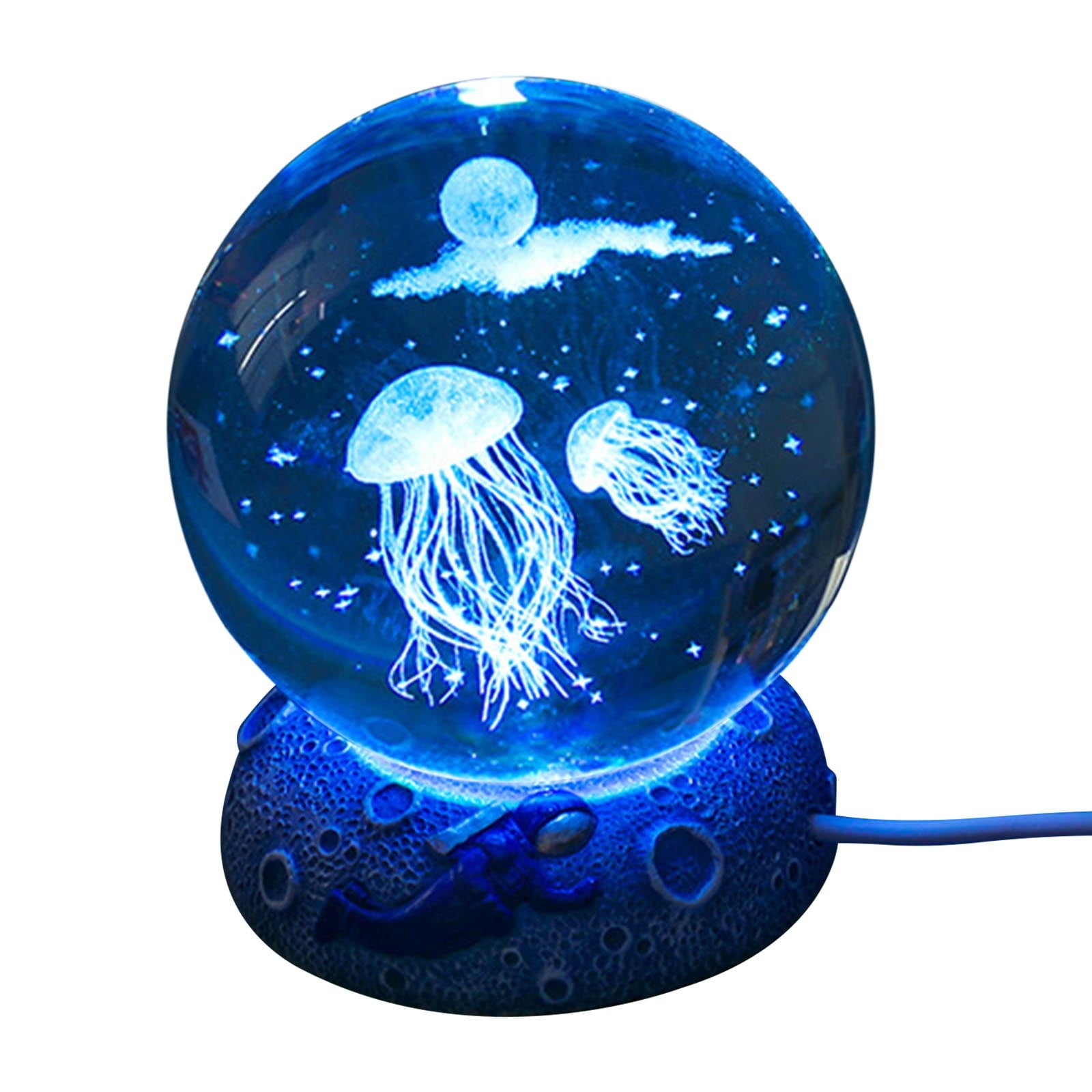 Clearance! Upgraded Jellyfish 3D Crystal Ball Figurine,Oceans Glass ...