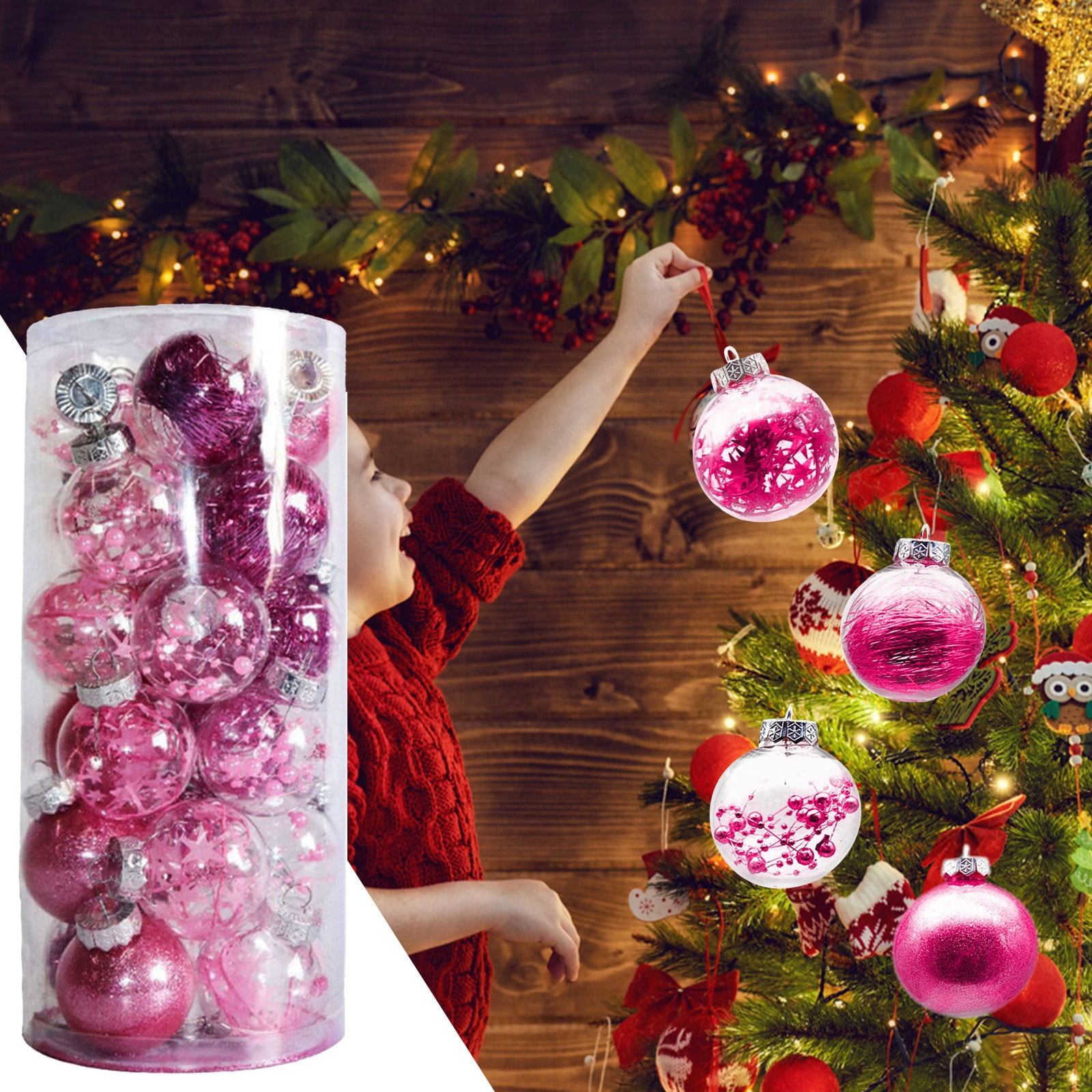 Clearance! VISALY Christmas Ball Plastic Ball Set Ceiling Decoration ...