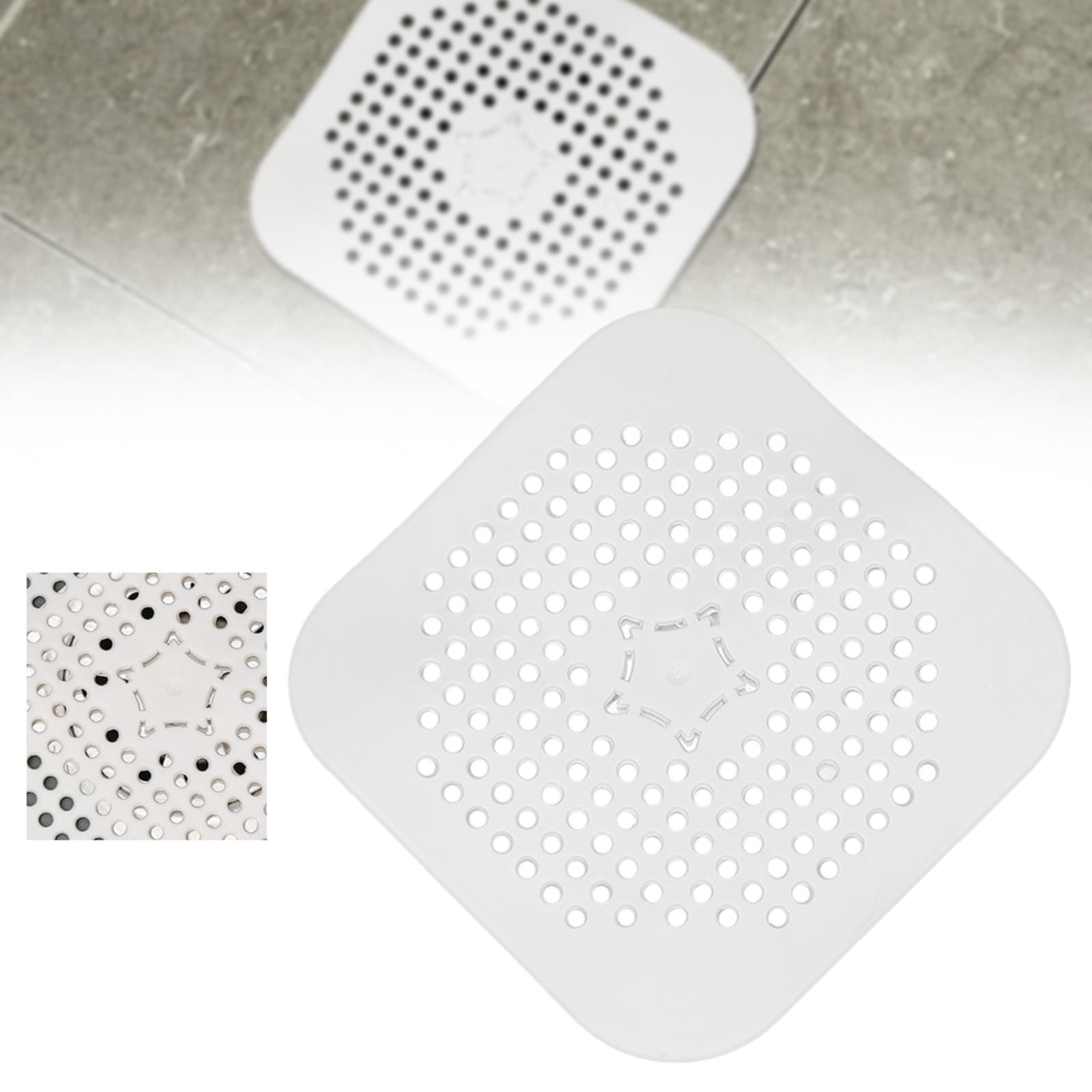 Clearance! VISALY Flat Silicone Shower Drain Cover - Hair Catcher ...