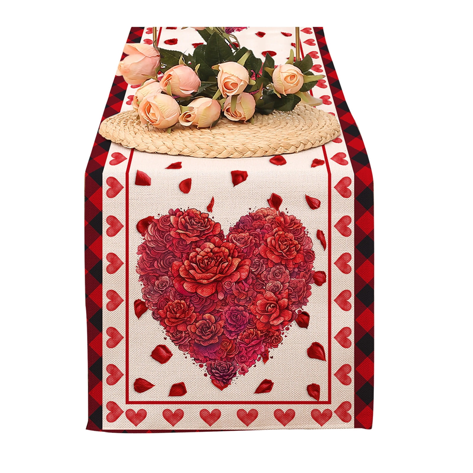 Clearance! Valentine Table Runner Valentine'S Day Table Runner Linen ...