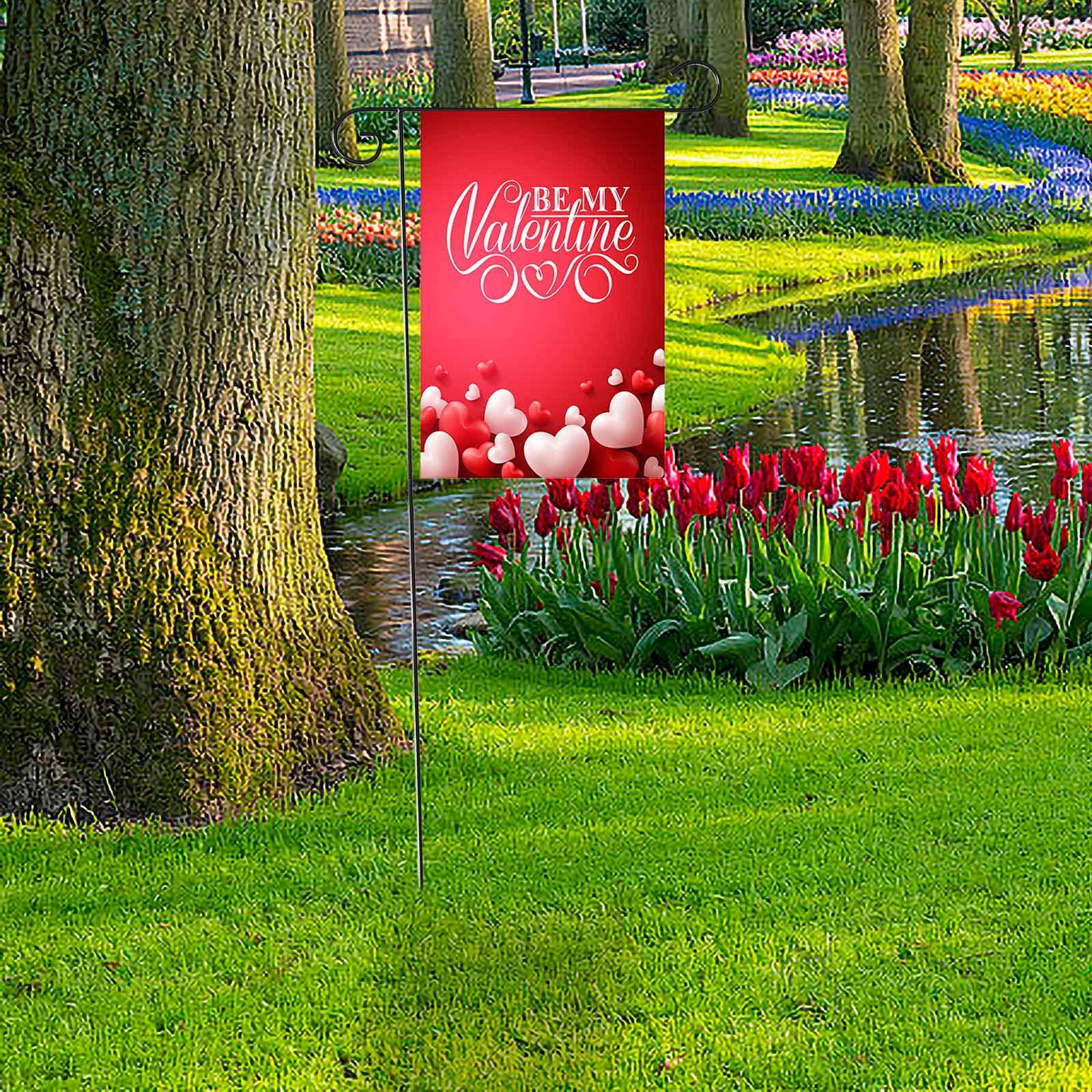 Clearance! Valentines Day Garden Flag Double Sided Heart February Yard ...