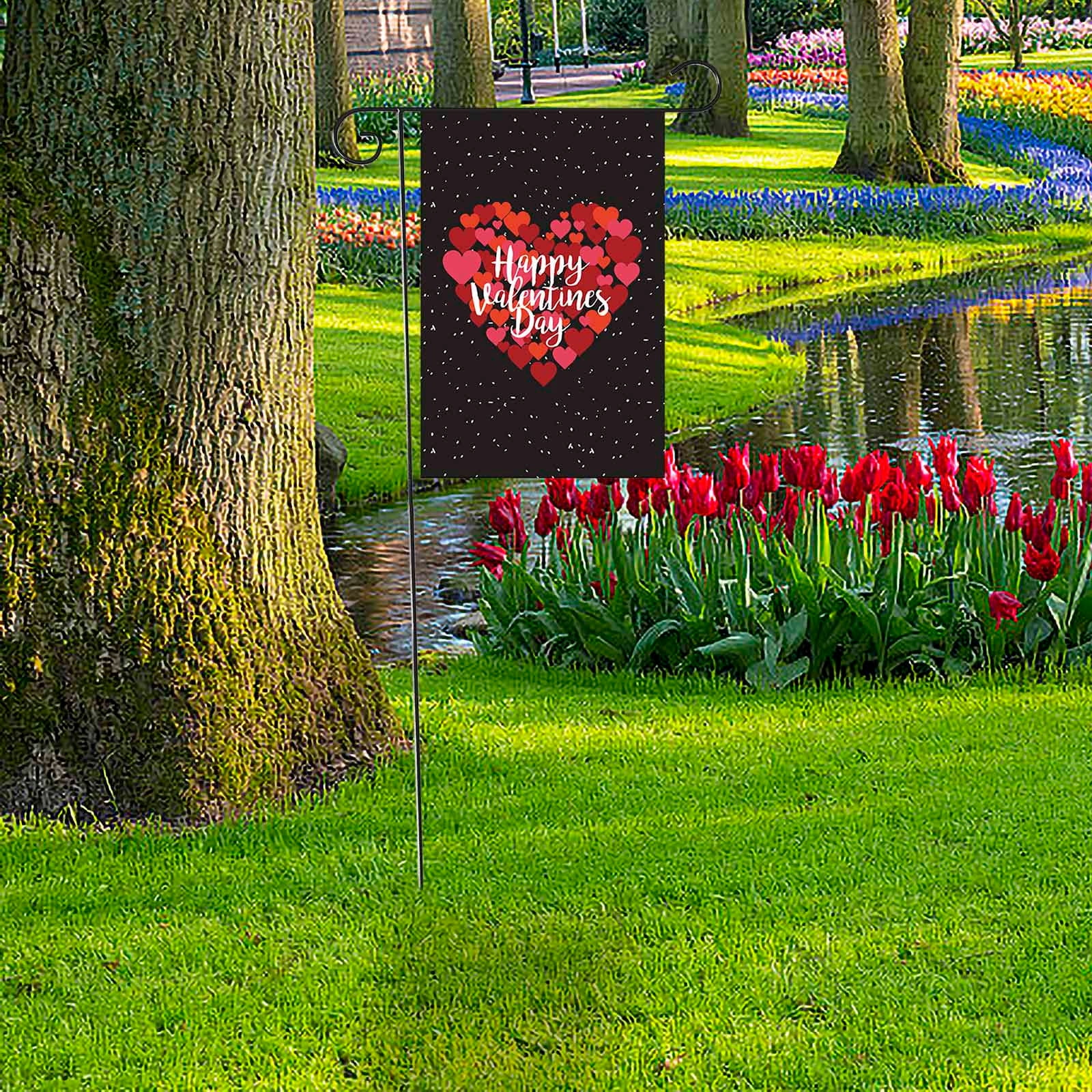 Clearance! Valentines Day Garden Flag Double Sided Heart February Yard ...