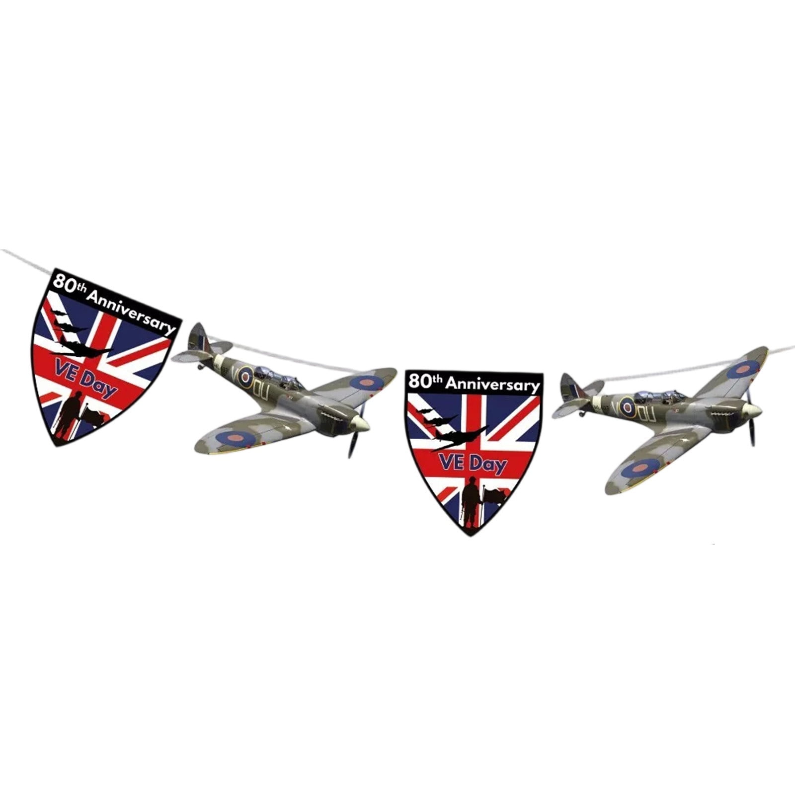 Clearance Ve Day 80Th Anniversary Spitfire Jack Bunting String Flags ...