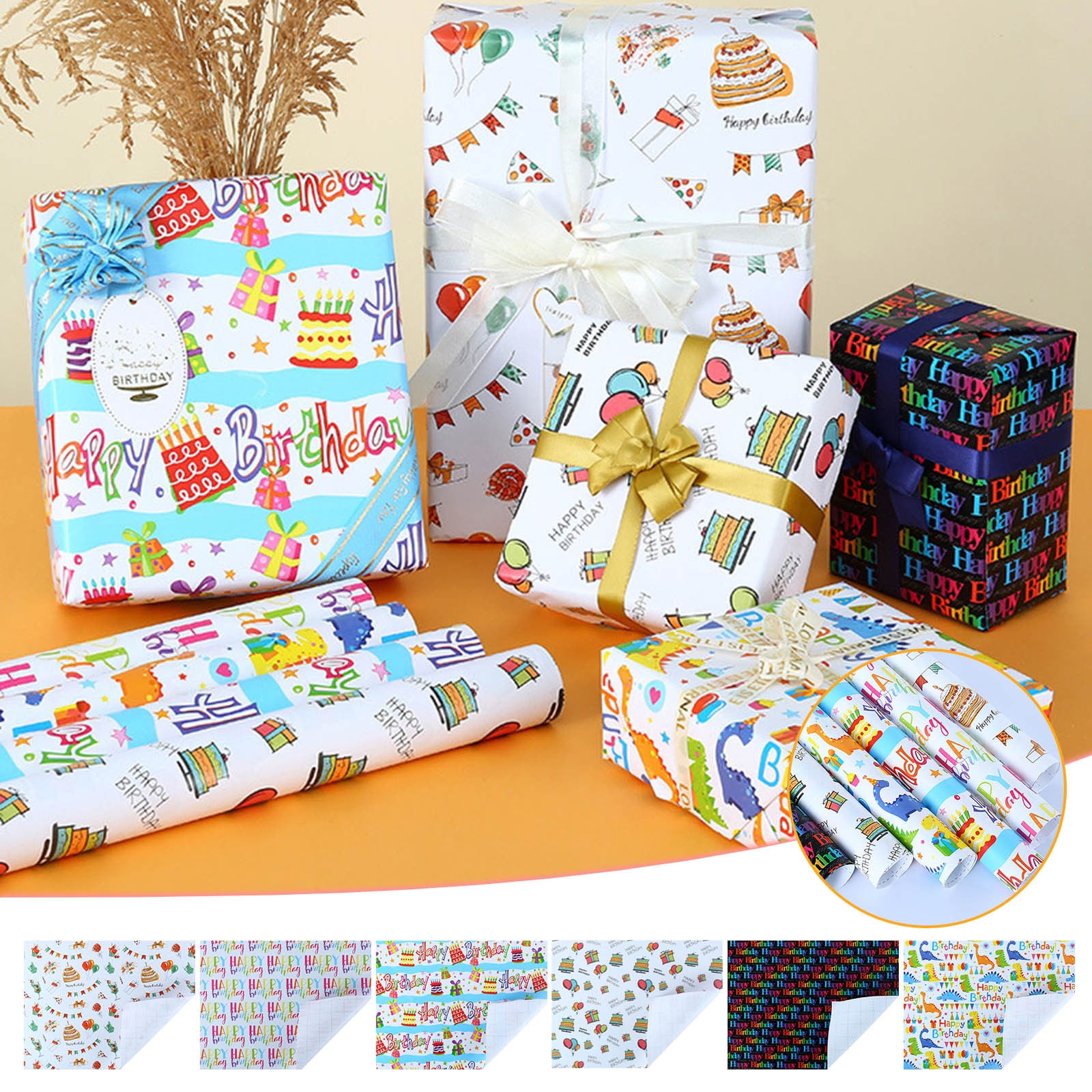 Clearance!Vggrvlo Christmas Reversible Wrapping Paper,Heavyweight,Tear ...