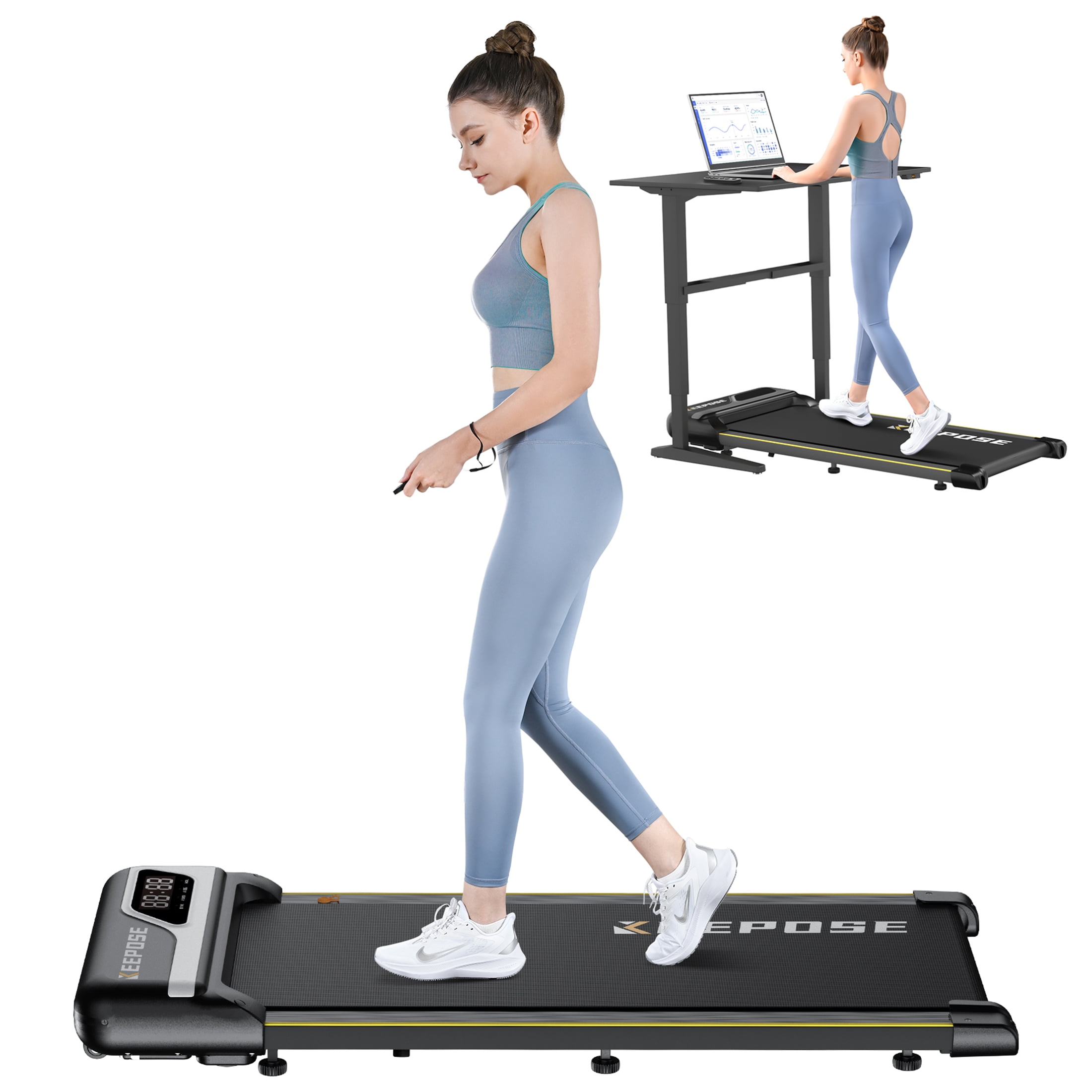 Clearance Walking Pad Treadmill: 2.5HP Portable Under Desk Exercise ...