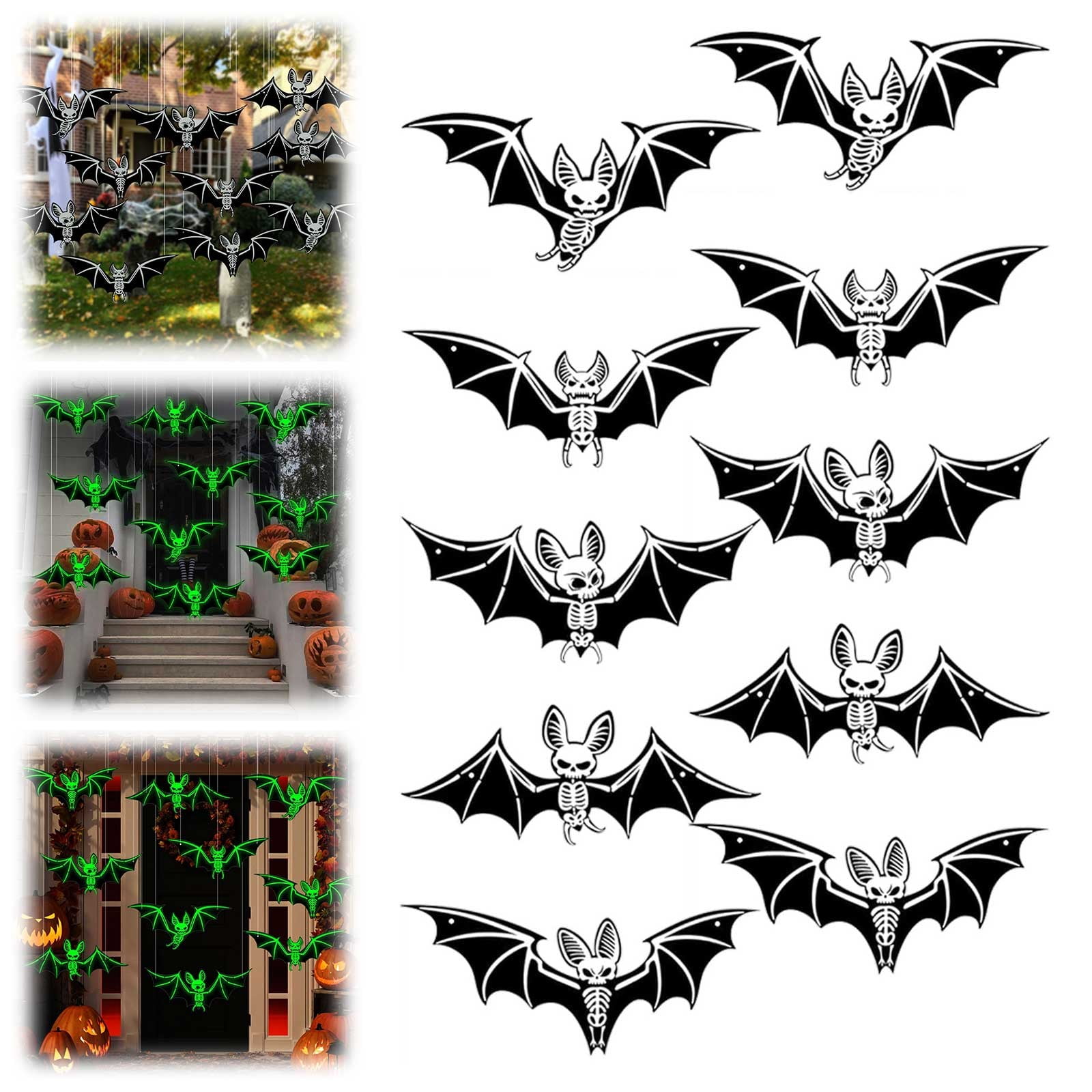 Clearance Wall stickers under $10,10PCS Halloween Hanging Bats ...