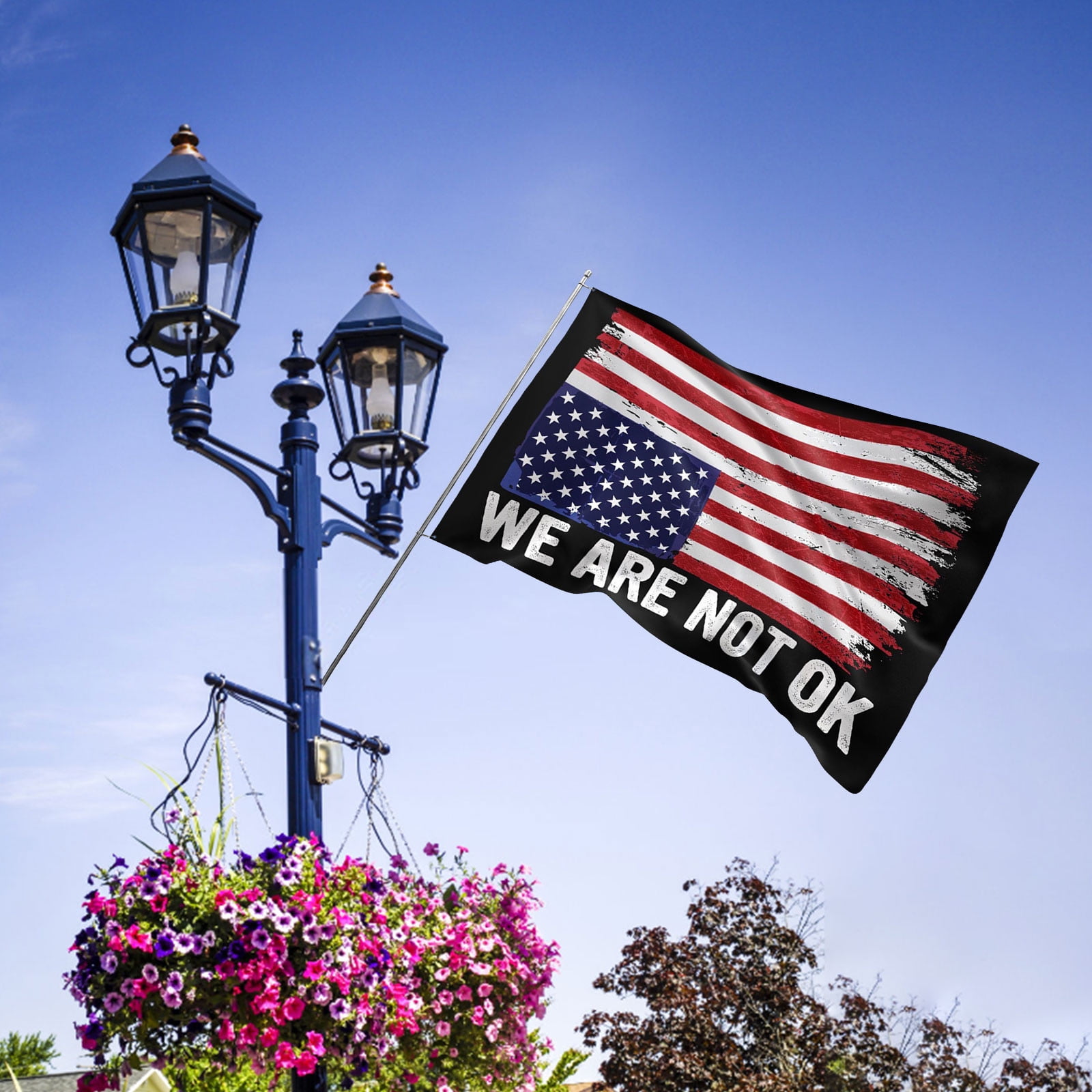 Clearance! We Are Not Ok American Flag 35"x59" Banner Home House Boat ...