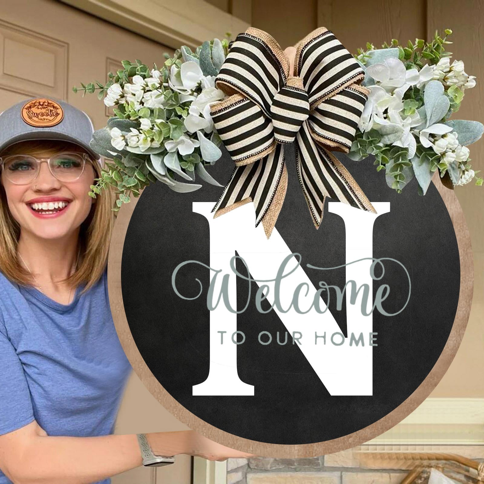 Clearance!Welcome Sign for Front Door, Front Porch Decor, Last Name ...
