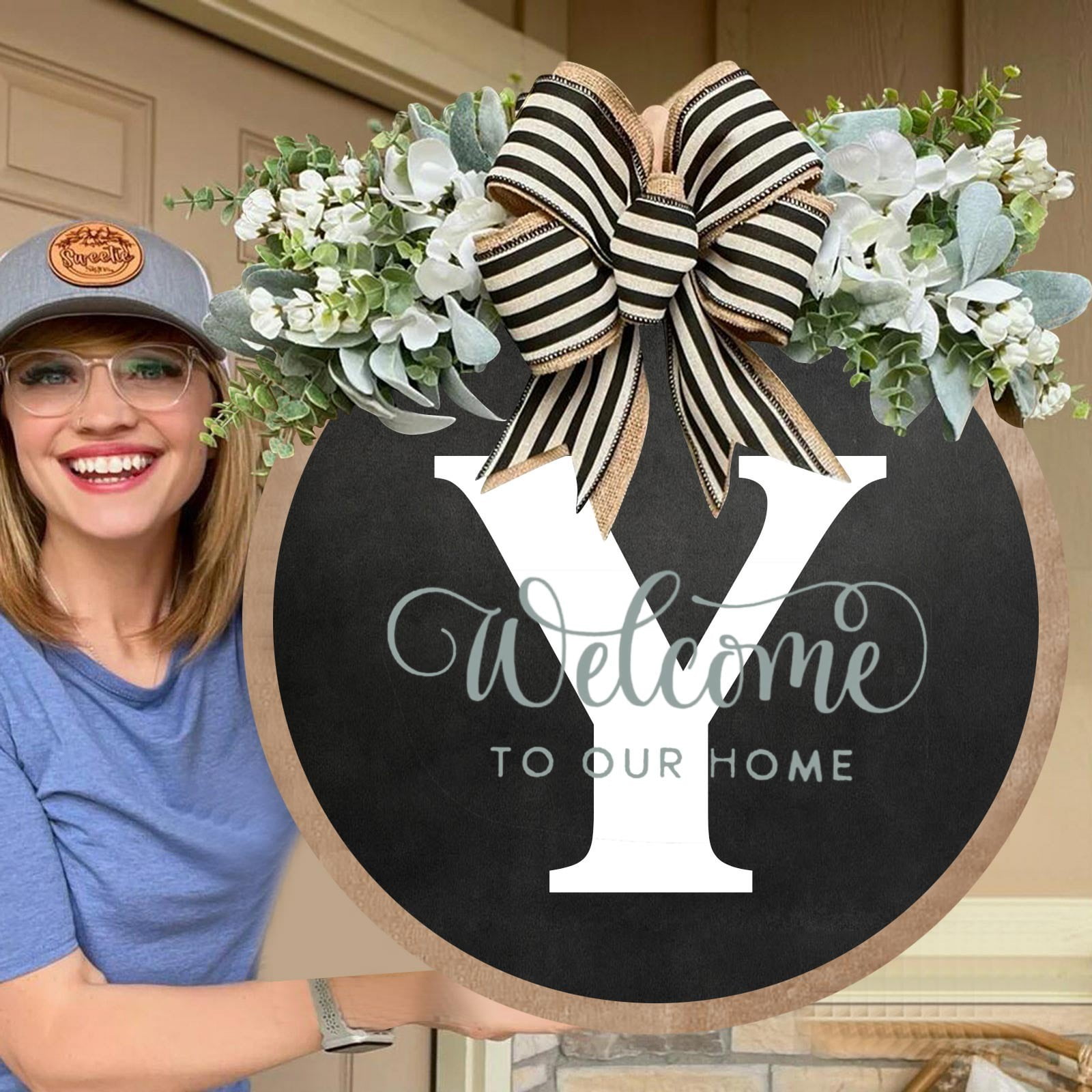 Clearance!Welcome Sign for Front Door, Front Porch Decor, Last Name ...