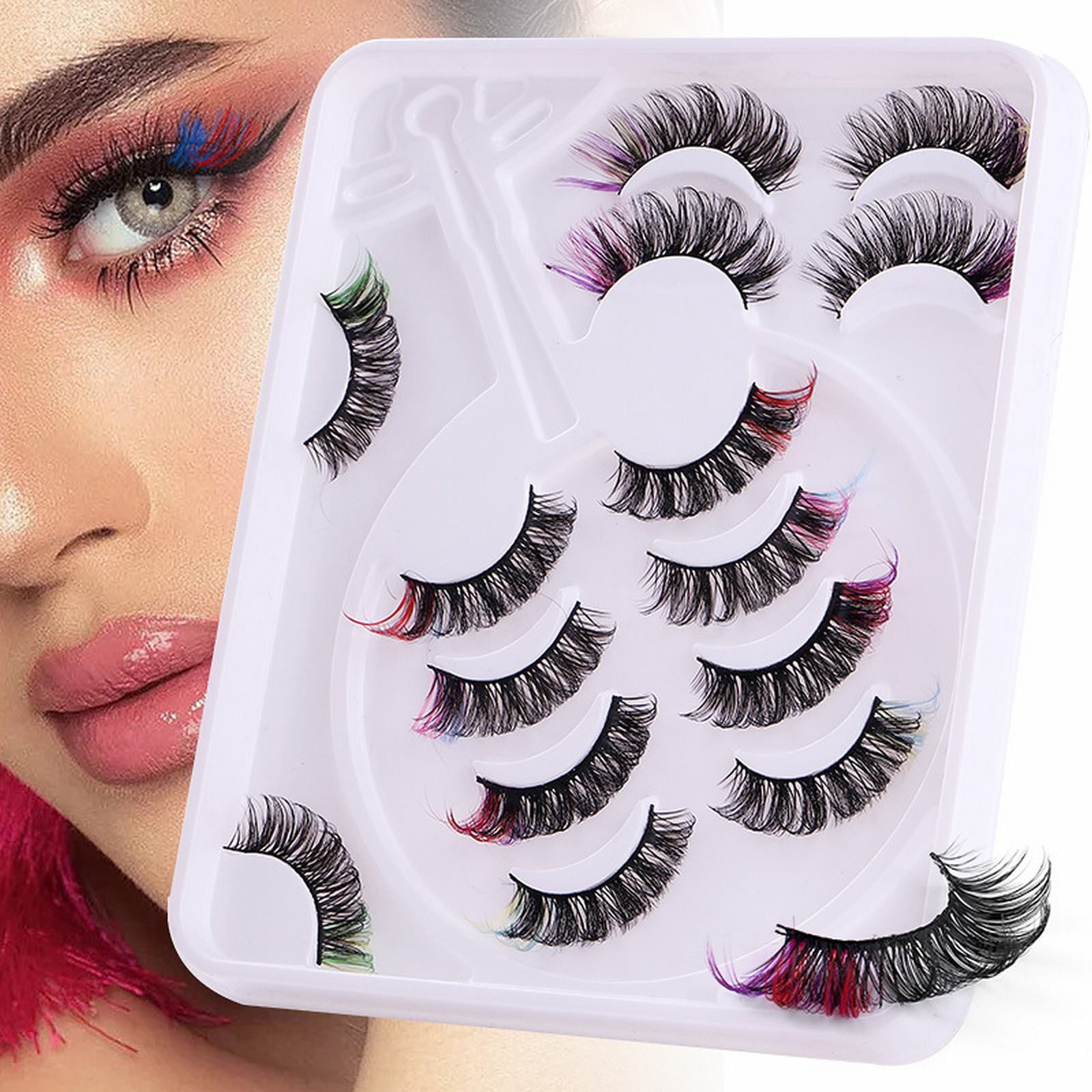 Clearance! Wiradney Magnetic Eyelashes Colored Eyelashes Fluffy with ...