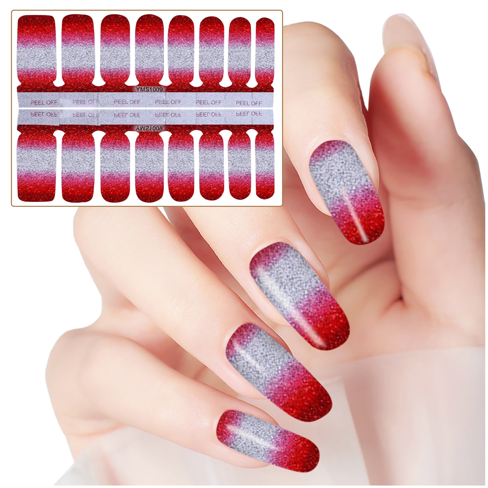 Clearance! Wiradney Nail Stickers Nail Stickers Glitter Gradient Color ...