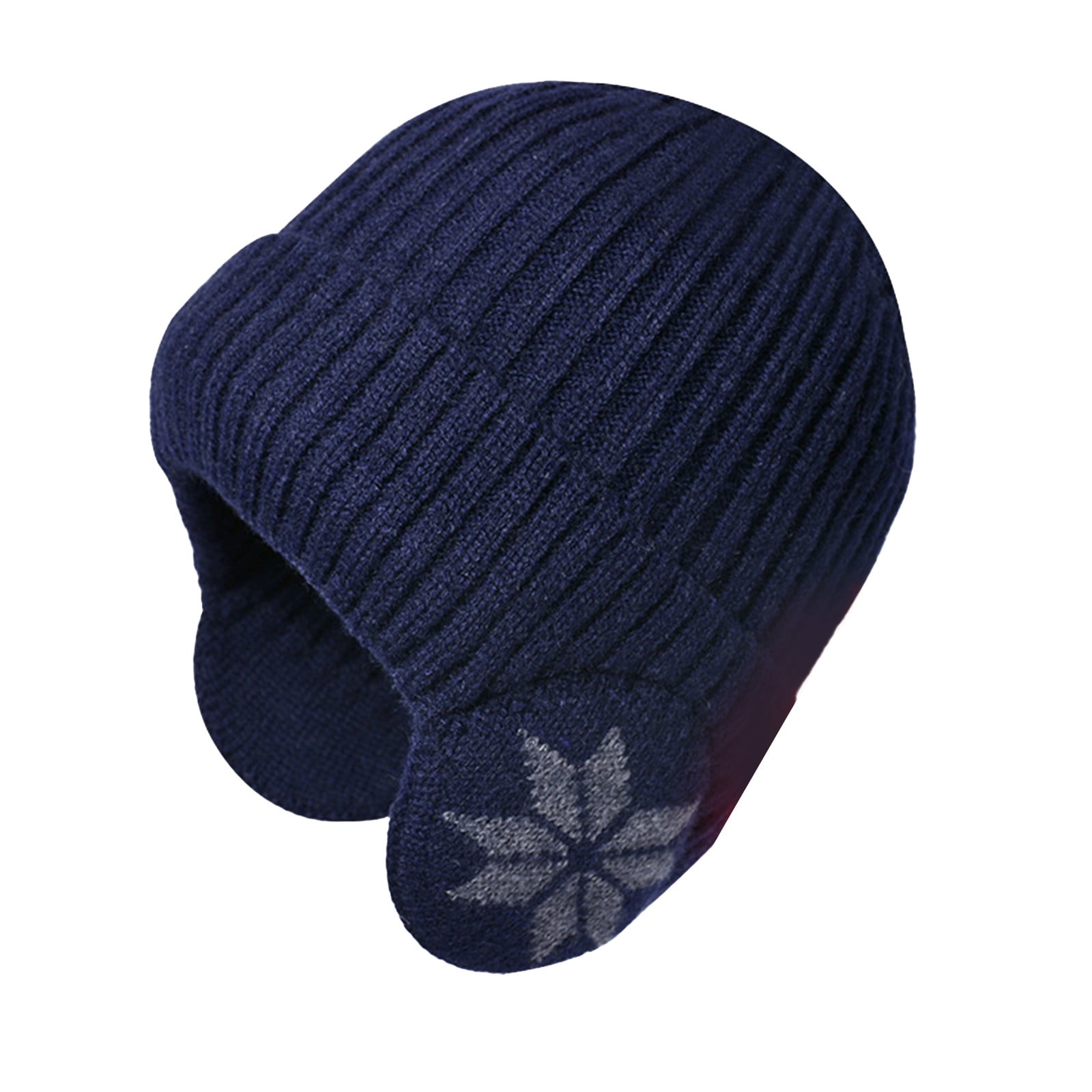 Women Winter Knit Beanie Hat Stocking Caps Warm Ear Flap Hat with Plush ...